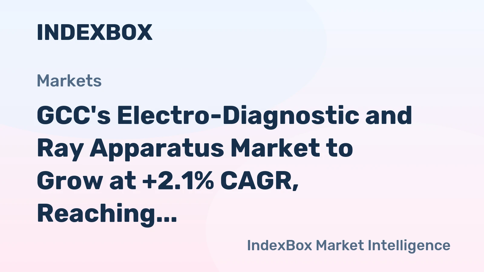 GCC's Electro-Diagnostic and Ray Apparatus Market to Grow at +2.1% CAGR, Reaching 61M Units by 2035