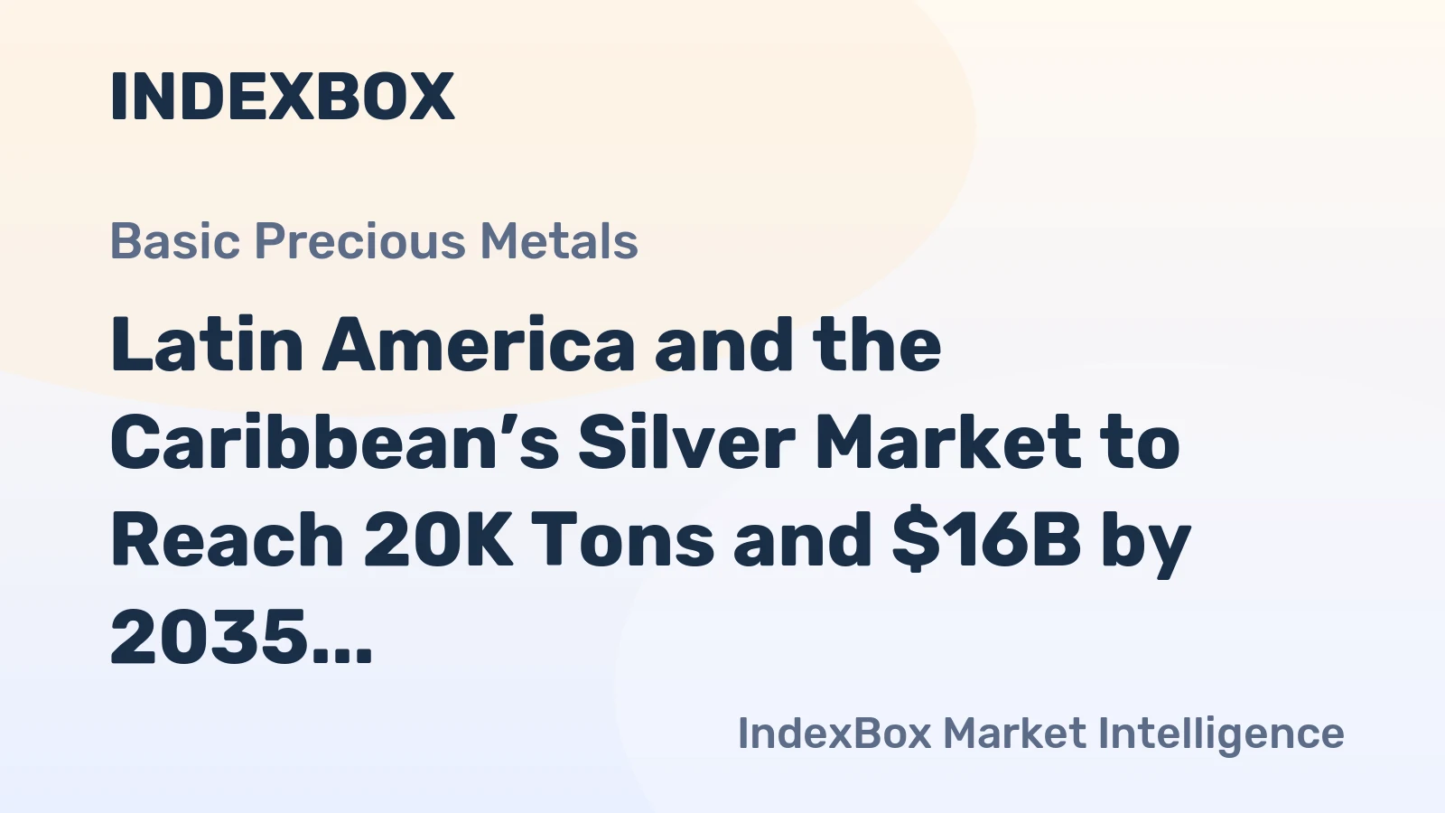 Latin America and the Caribbean’s Silver Market to Reach 20K Tons and $16B by 2035