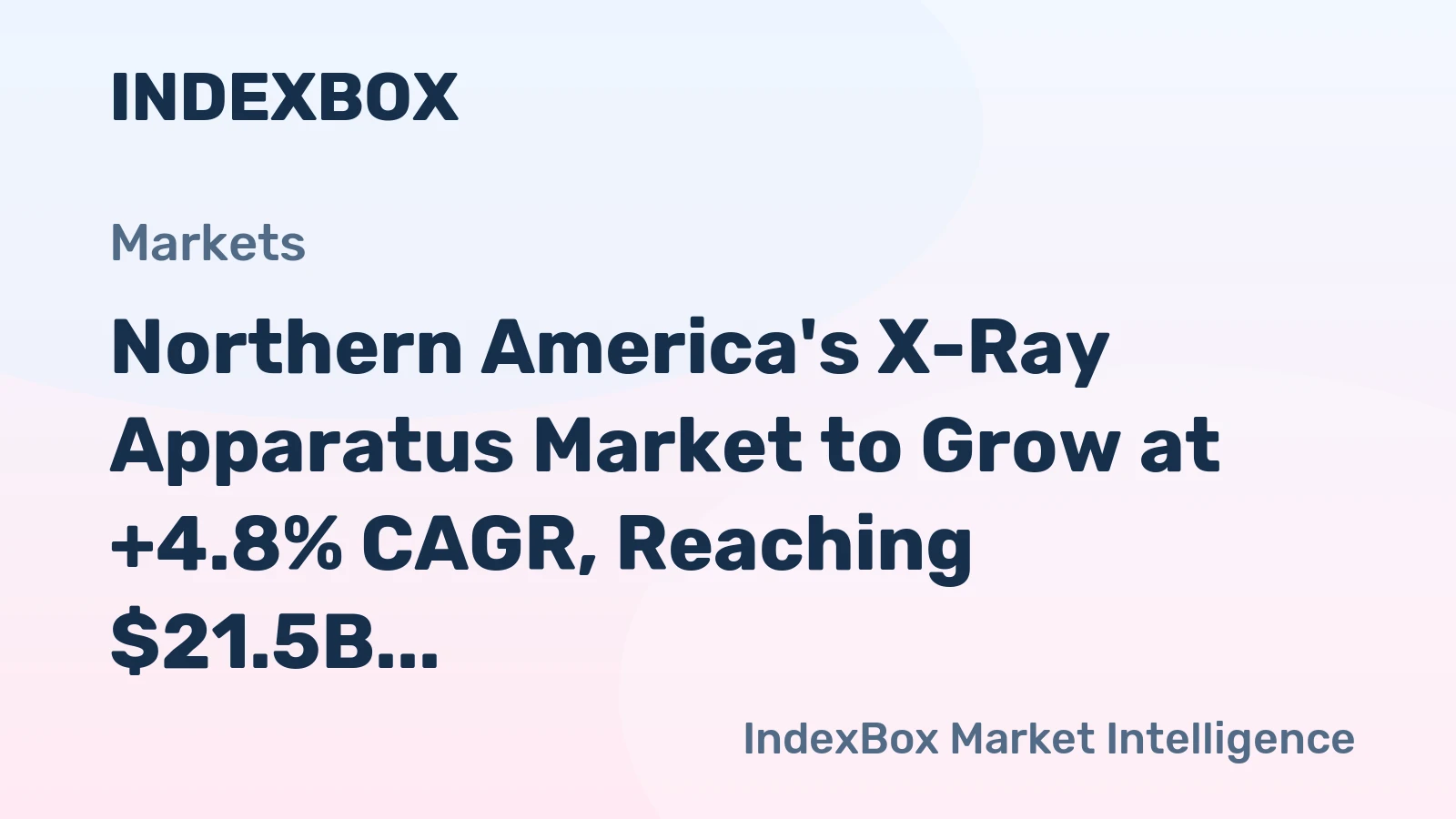 Northern America's X-Ray Apparatus Market to Grow at +4.8% CAGR, Reaching $21.5B by 2035
