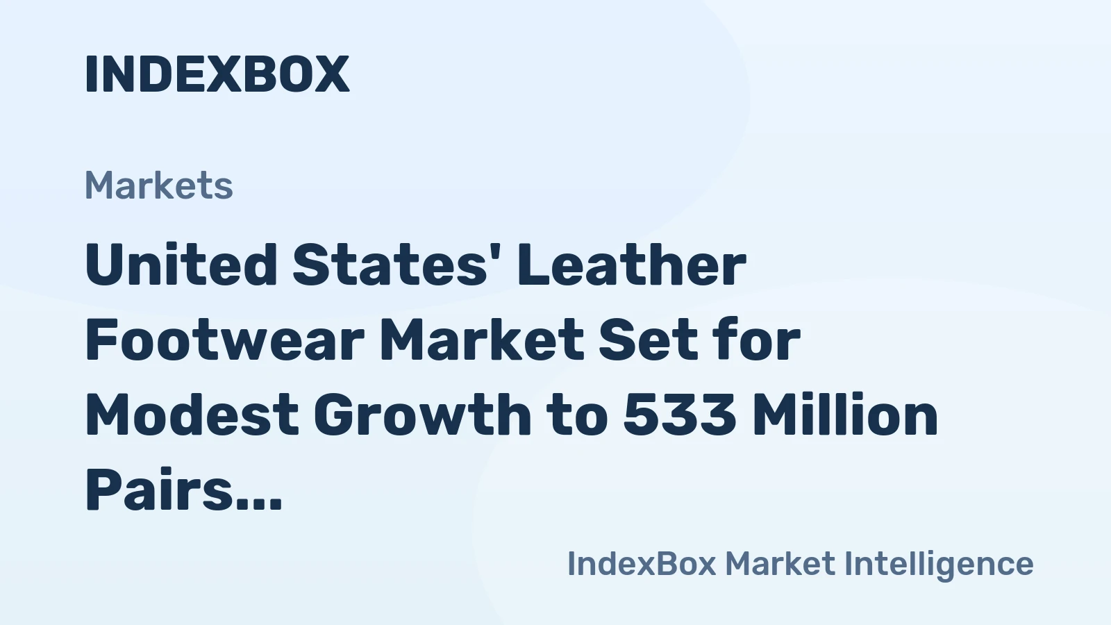 United States' Leather Footwear Market Set for Modest Growth to 533 Million Pairs and $20.7 Billion in Value