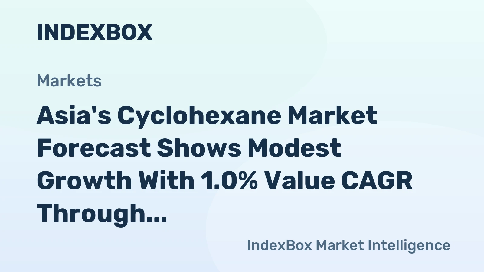 Asia's Cyclohexane Market Forecast Shows Modest Growth With 1.0% Value CAGR Through 2035