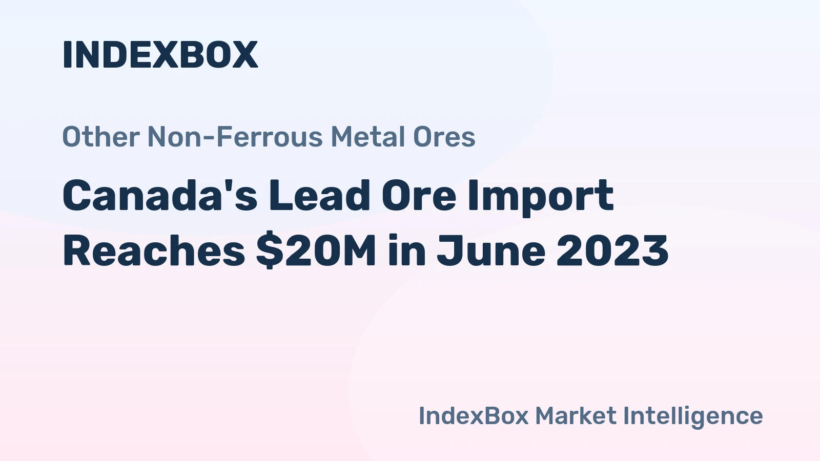 Canada's Lead Ore Import Reaches $20M in June 2023