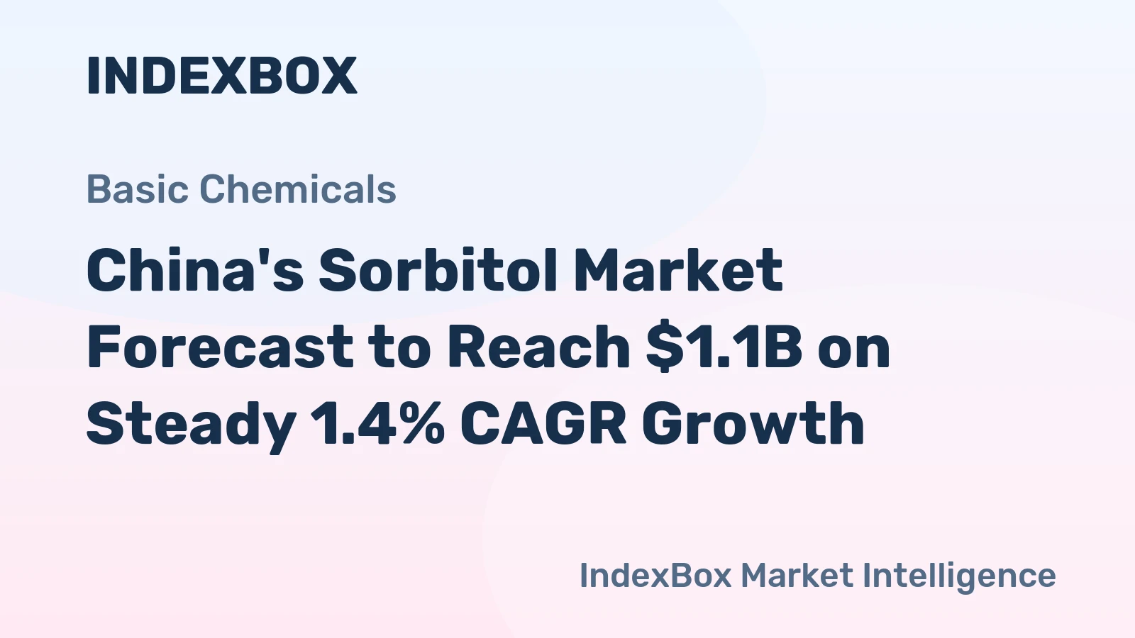 China's Sorbitol Market Forecast to Reach $1.1B on Steady 1.4% CAGR Growth