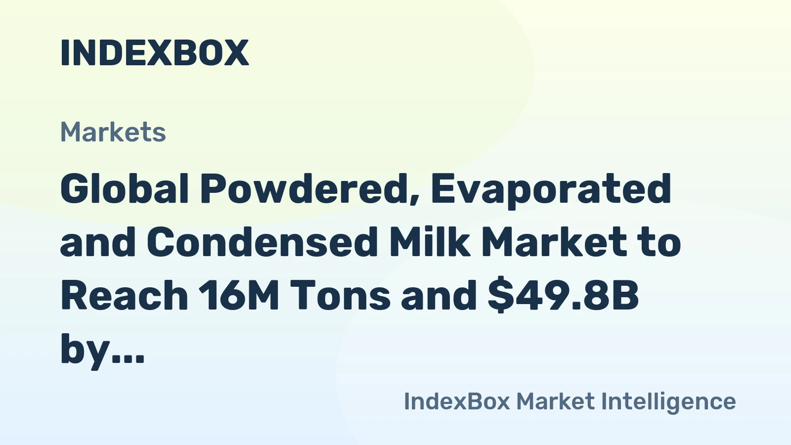 Global Powdered, Evaporated and Condensed Milk Market to Reach 16M Tons and $49.8B by 2035