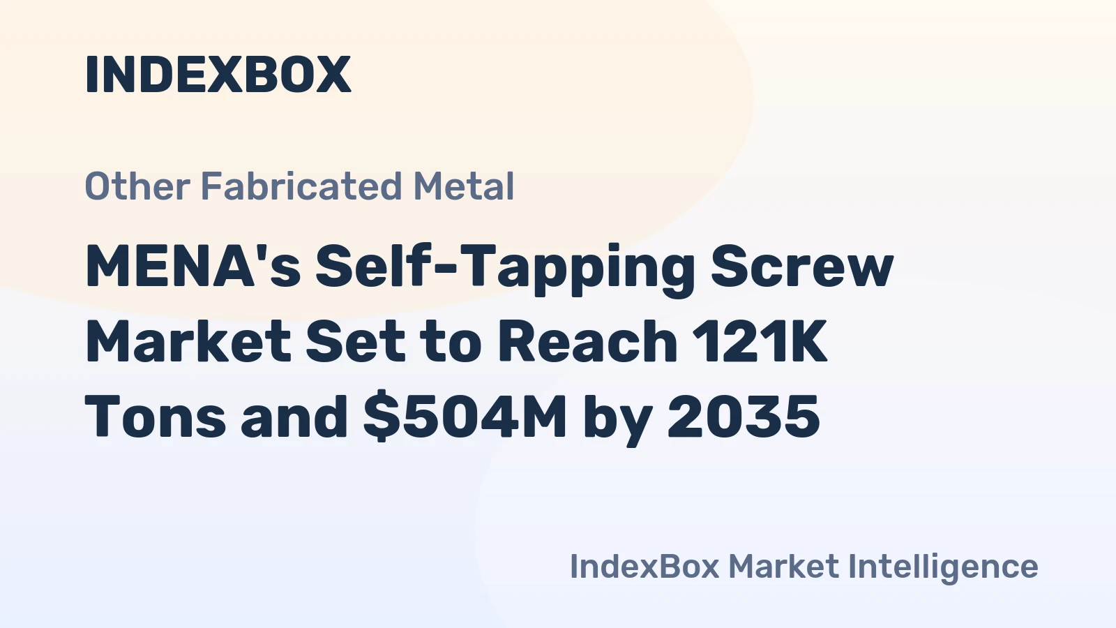 MENA's Self-Tapping Screw Market Set to Reach 121K Tons and $504M by 2035