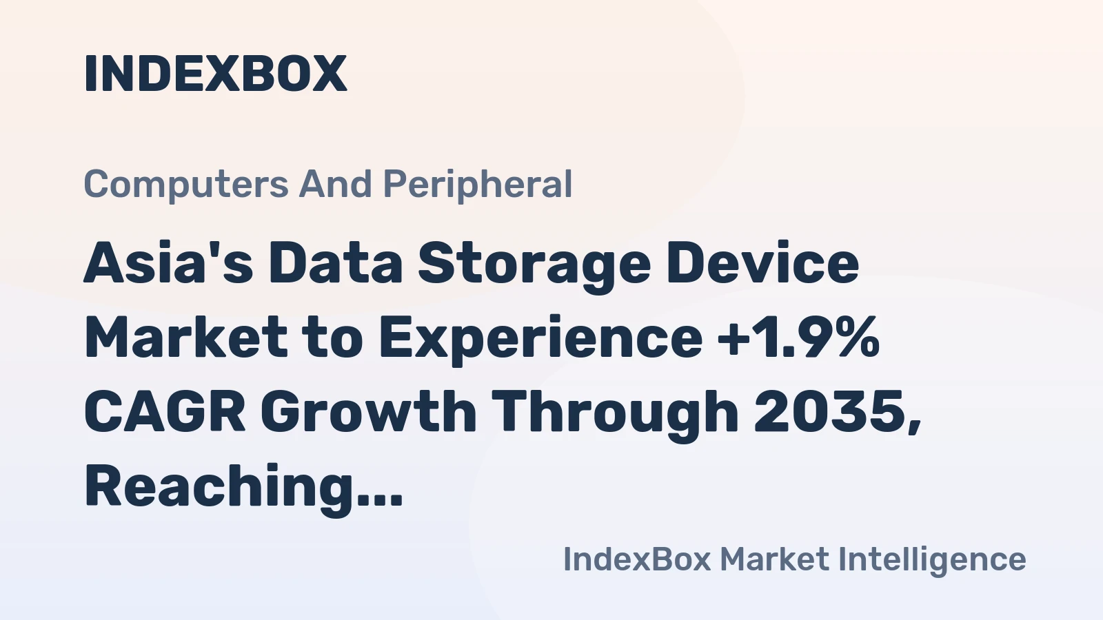 Asia's Data Storage Device Market to Experience +1.9% CAGR Growth Through 2035, Reaching $33.2B