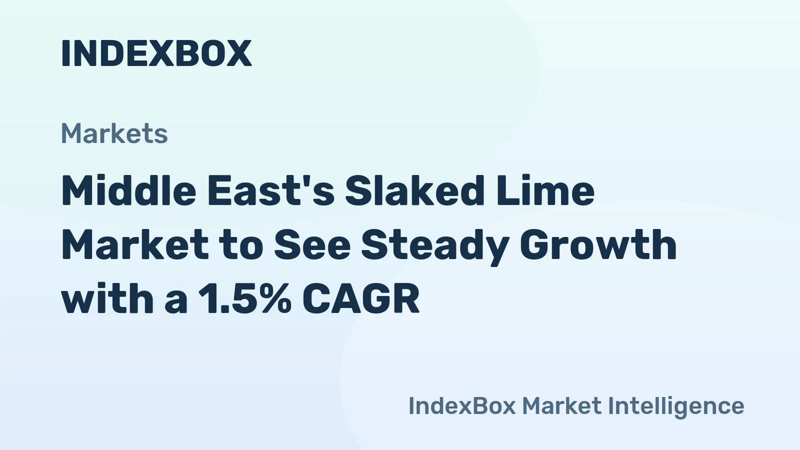 Middle East's Slaked Lime Market to See Steady Growth with a 1.5% CAGR