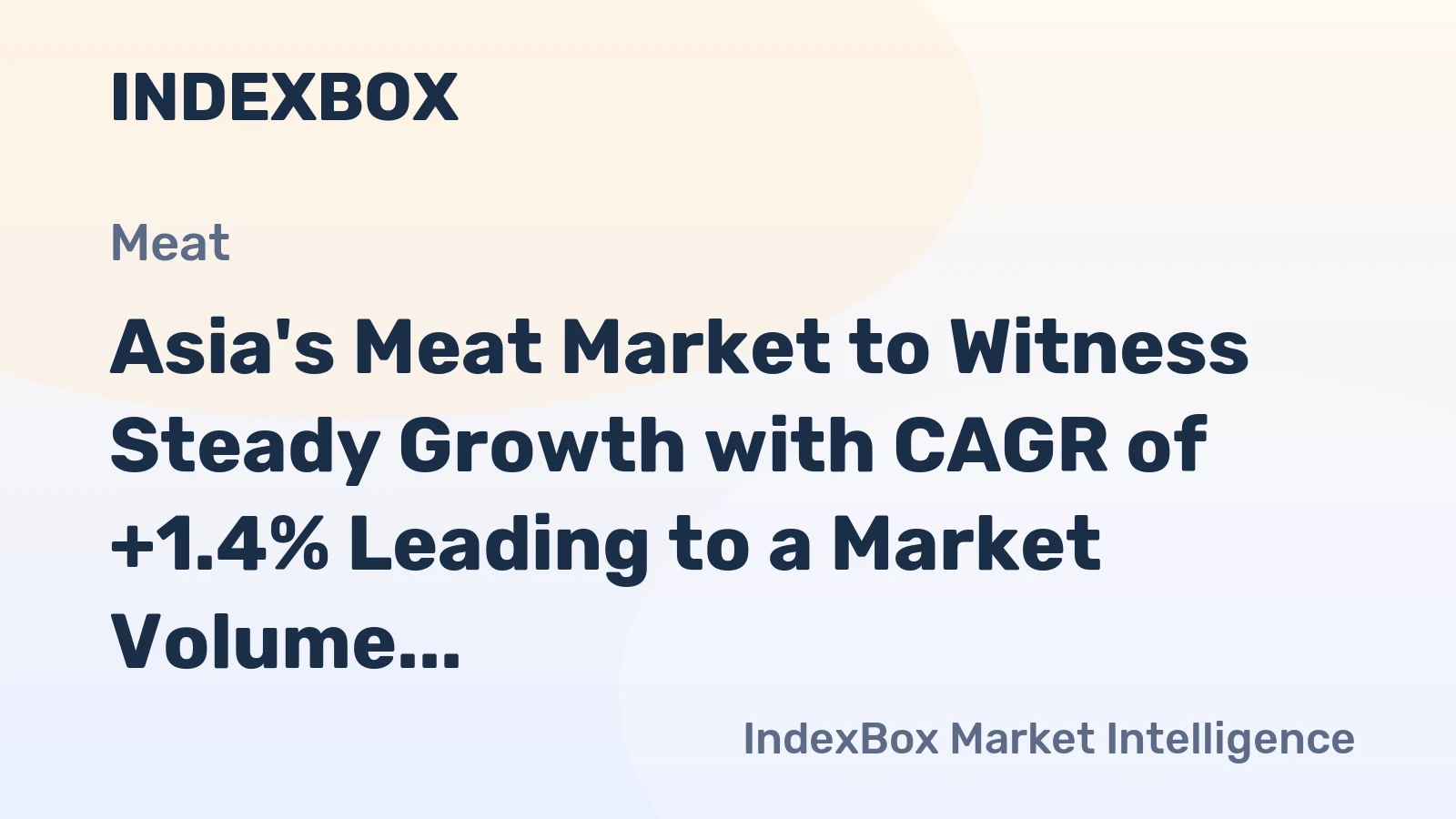 Asia's Meat Market to Witness Steady Growth with CAGR of +1.4% Leading to a Market Volume of 128M Tons by 2035