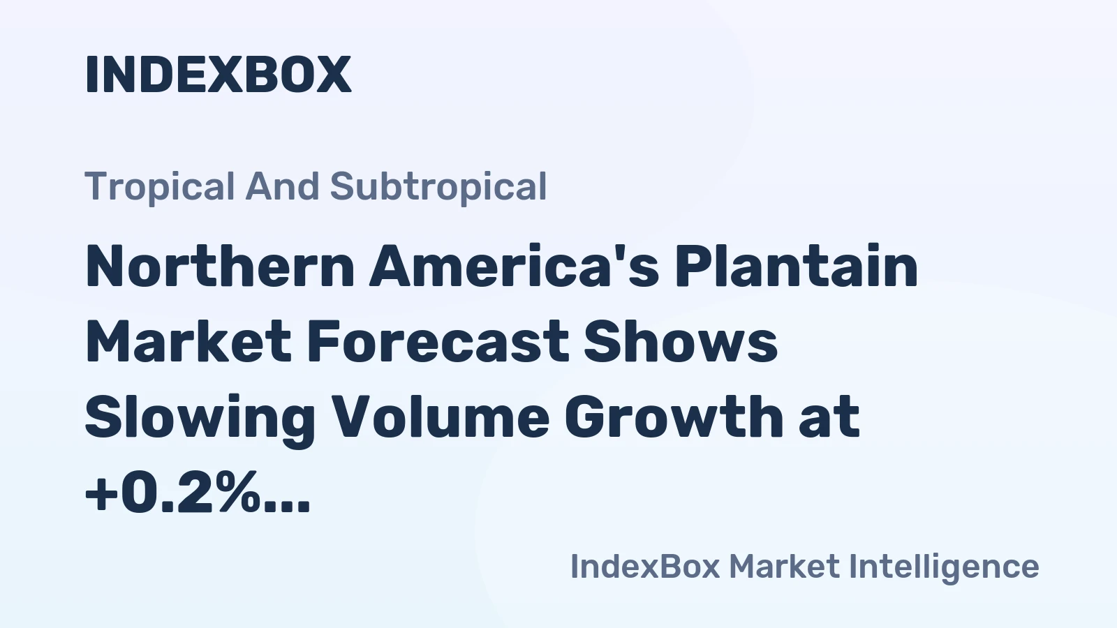 Northern America's Plantain Market Forecast Shows Slowing Volume Growth at +0.2% CAGR Amid Rising Value