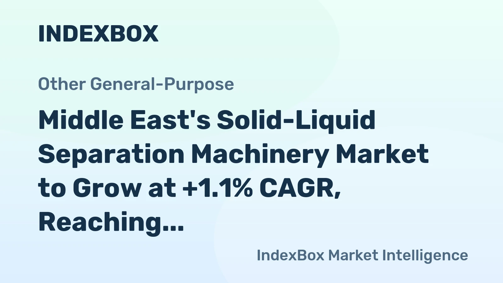 Middle East's Solid-Liquid Separation Machinery Market to Grow at +1.1% CAGR, Reaching $739M by 2035
