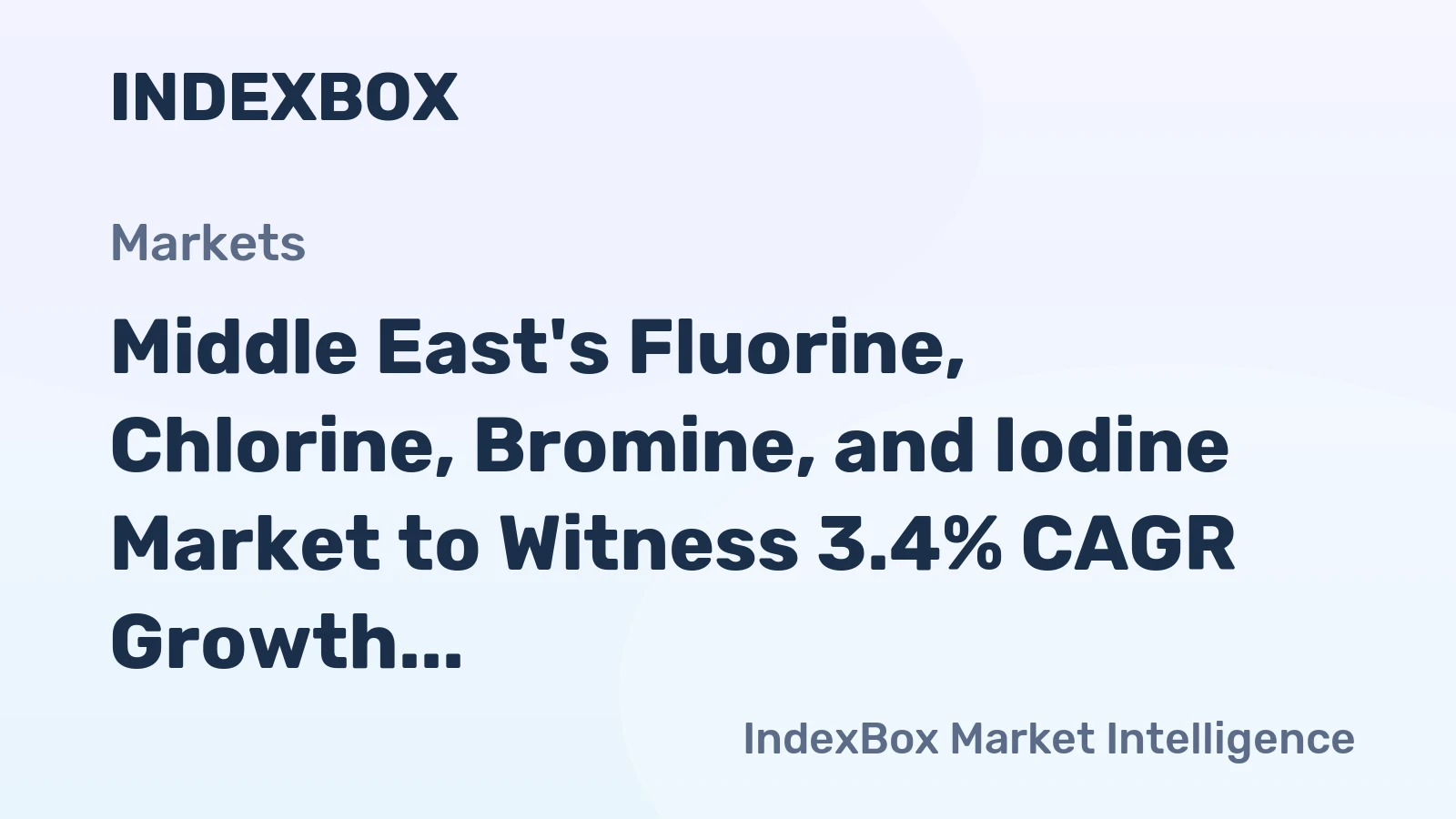 Middle East's Fluorine, Chlorine, Bromine, and Iodine Market to Witness 3.4% CAGR Growth