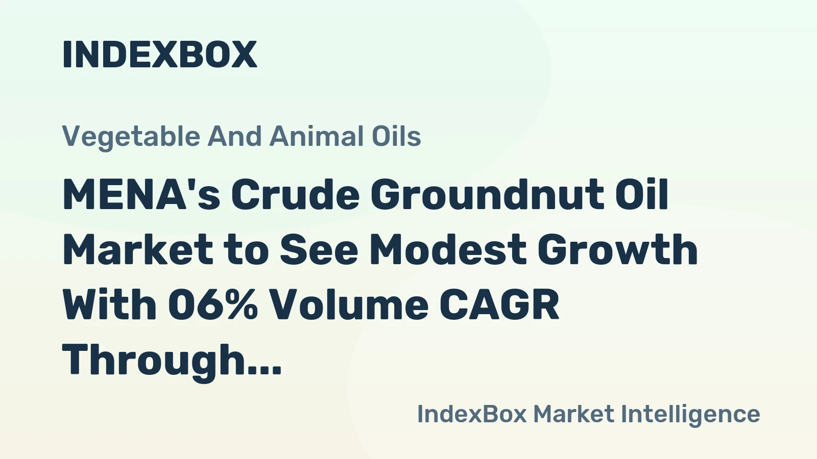 MENA's Crude Groundnut Oil Market to See Modest Growth With 06% Volume CAGR Through 2035