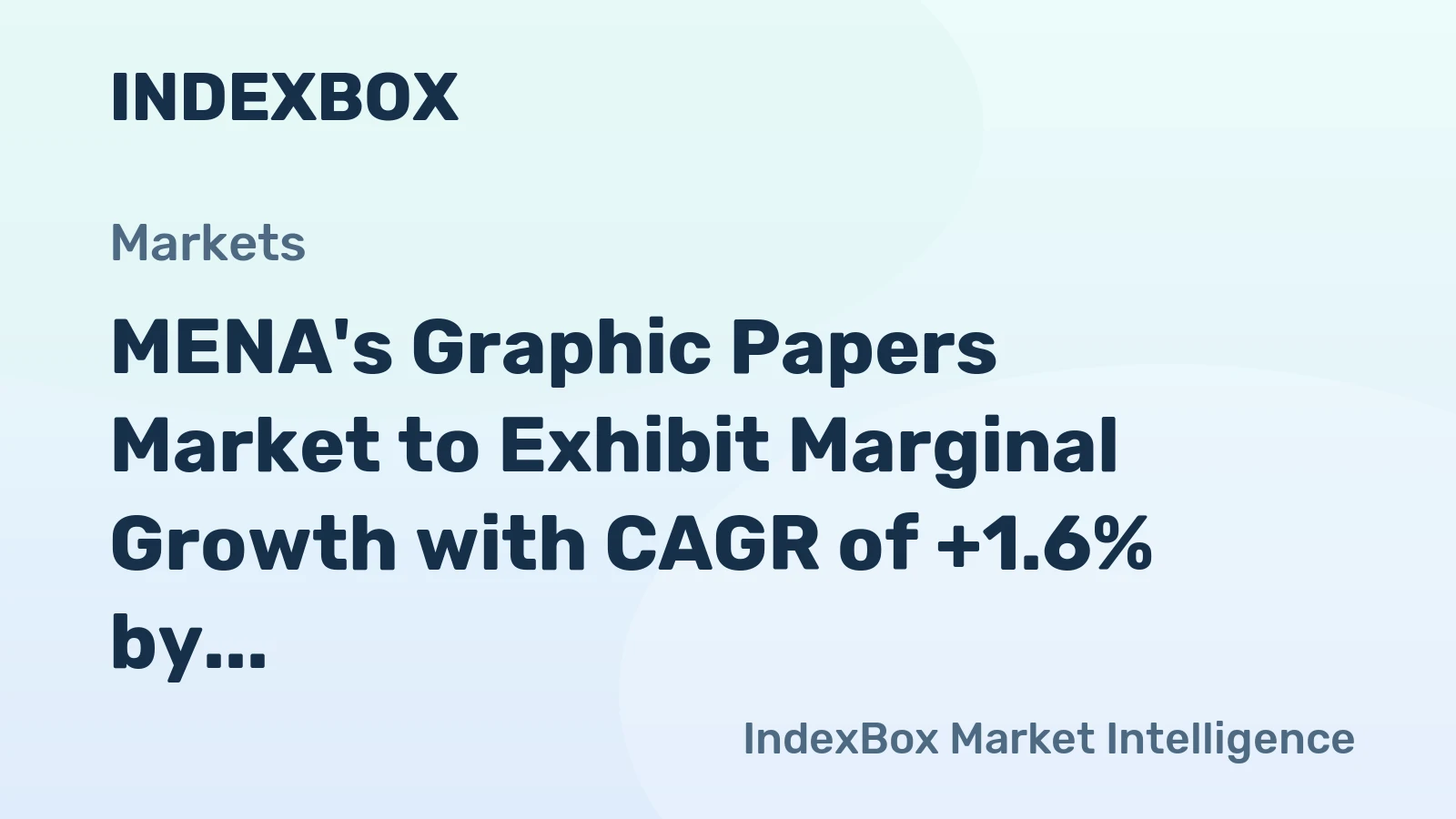 MENA's Graphic Papers Market to Exhibit Marginal Growth with CAGR of +1.6% by 2035