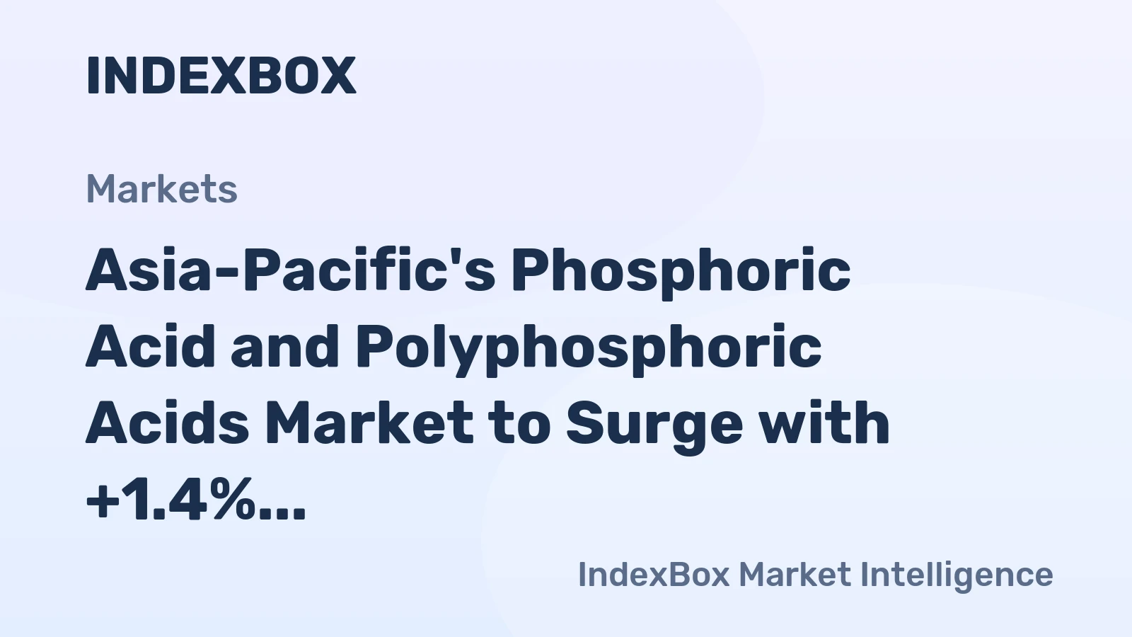 Asia-Pacific's Phosphoric Acid and Polyphosphoric Acids Market to Surge with +1.4% CAGR Growth Over Next Decade