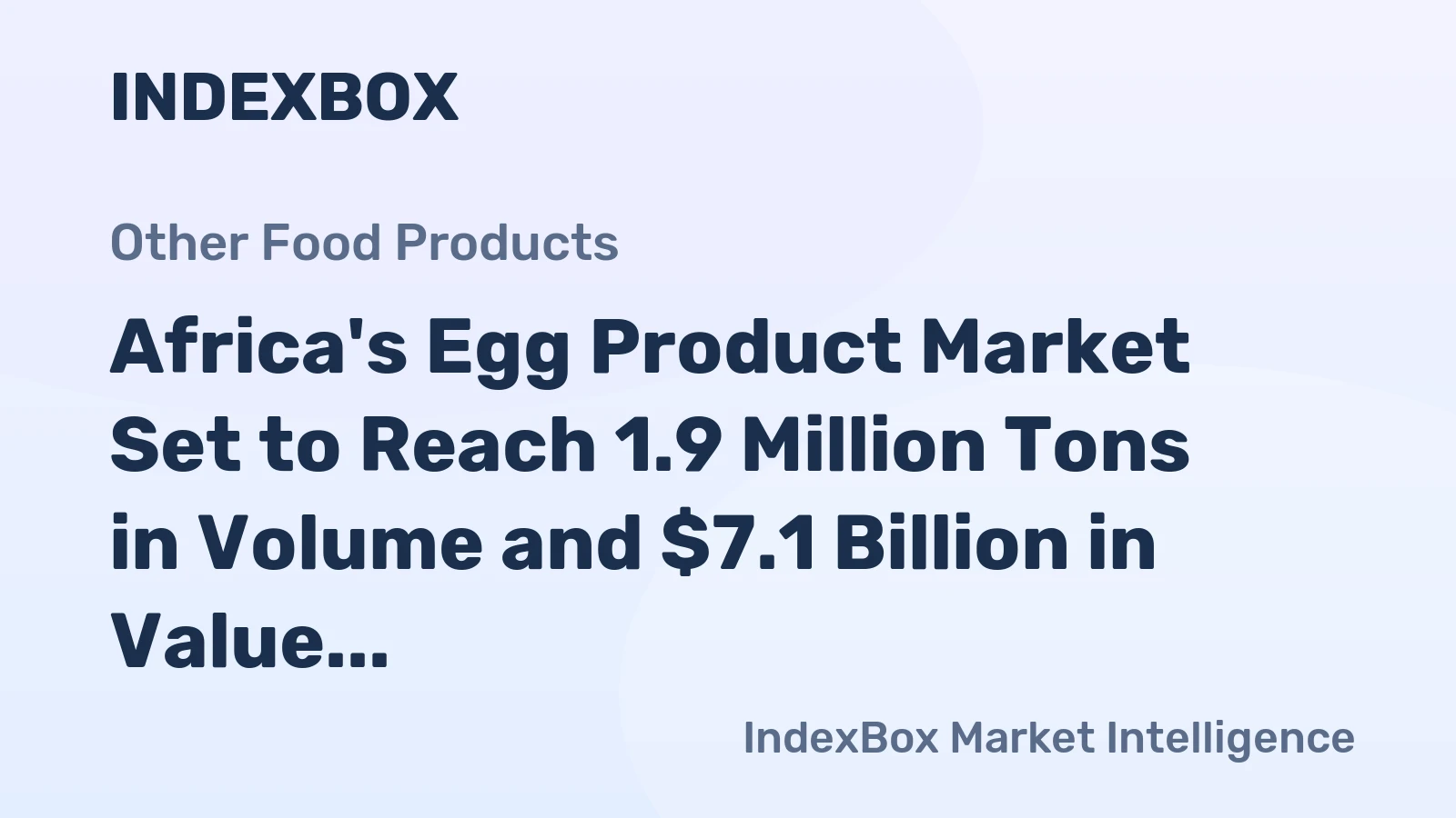 Africa's Egg Product Market Set to Reach 1.9 Million Tons in Volume and $7.1 Billion in Value by 2035
