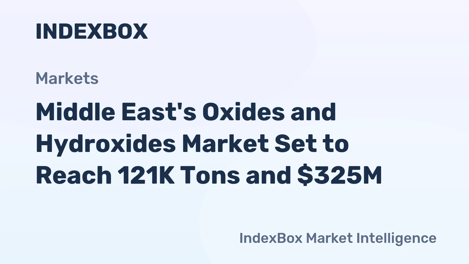Middle East's Oxides and Hydroxides Market Set to Reach 121K Tons and $325M