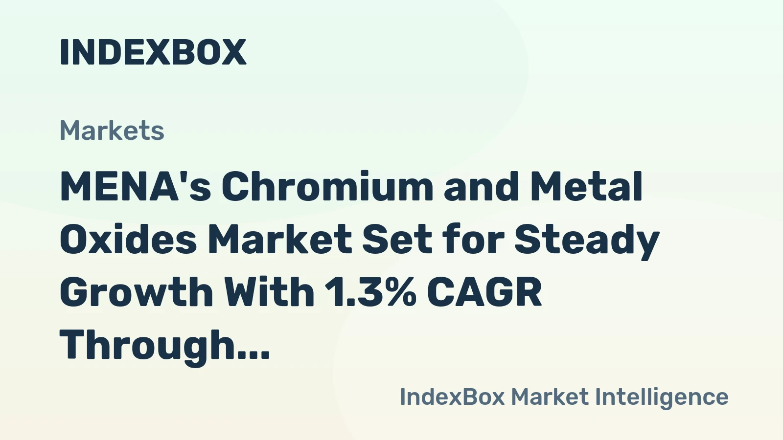 MENA's Chromium and Metal Oxides Market Set for Steady Growth With 1.3% CAGR Through 2035