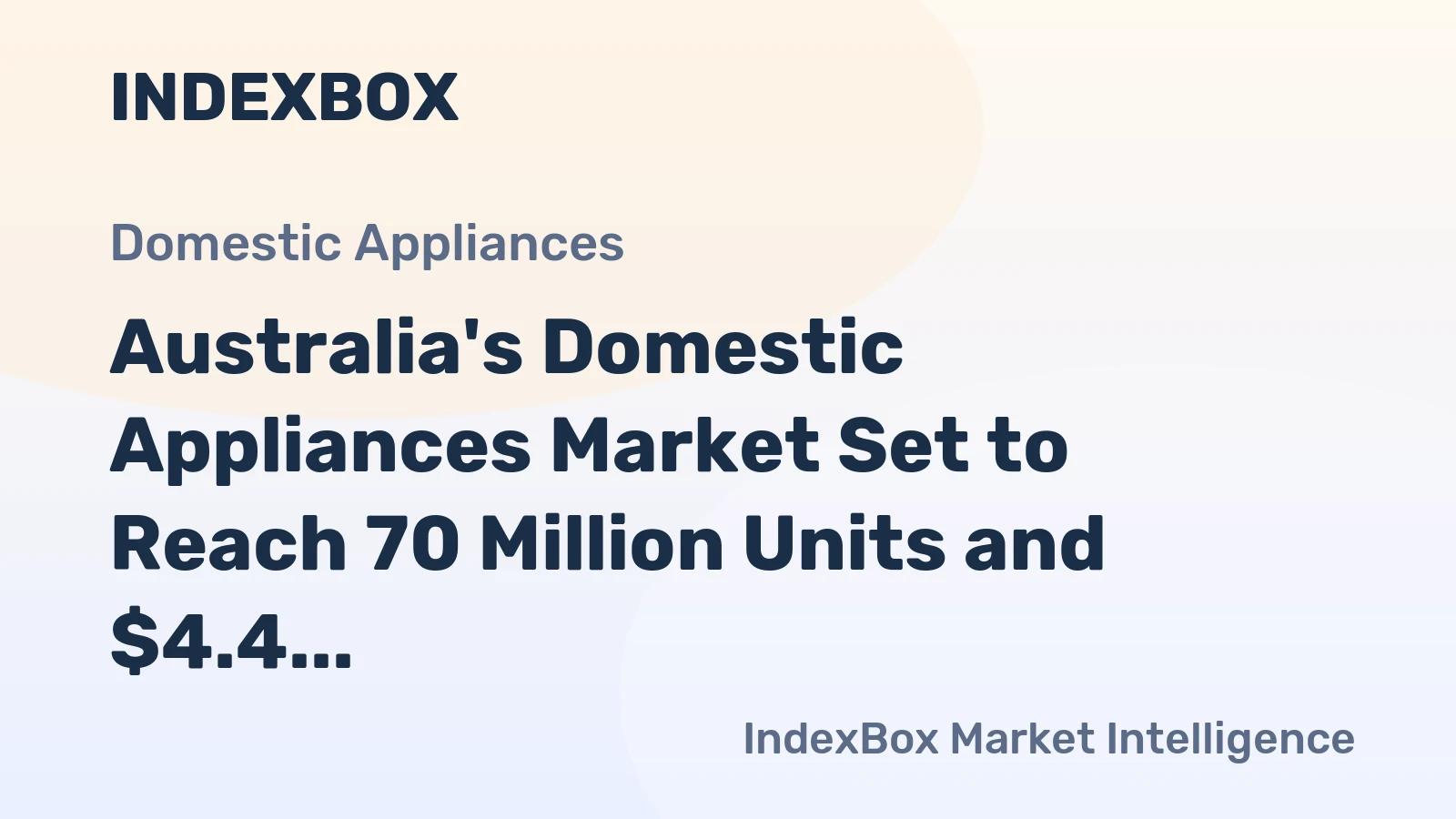 Australia's Domestic Appliances Market Set to Reach 70 Million Units and $4.4 Billion by 2035