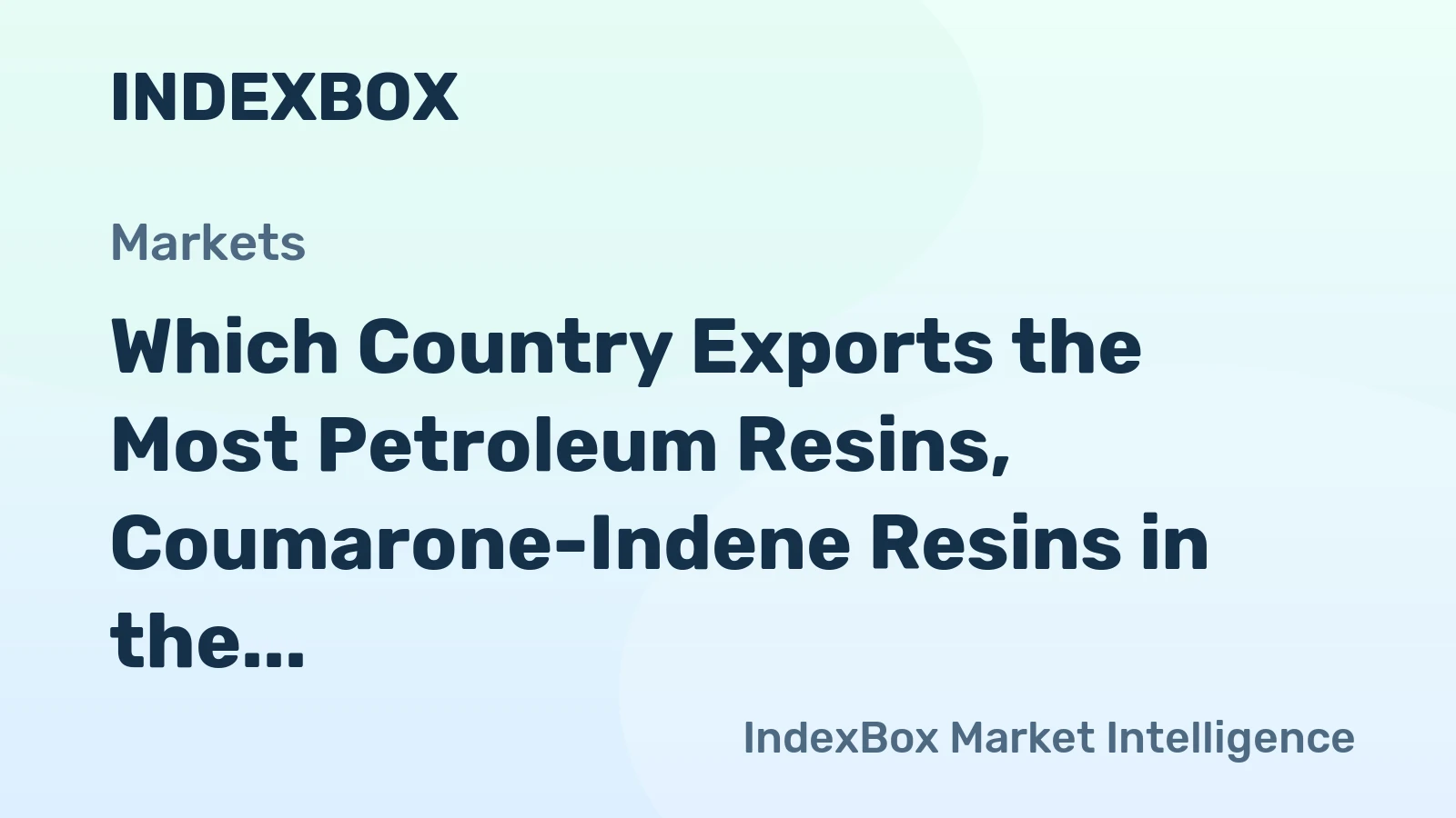 Which Country Exports the Most Petroleum Resins, Coumarone-Indene Resins in the World?