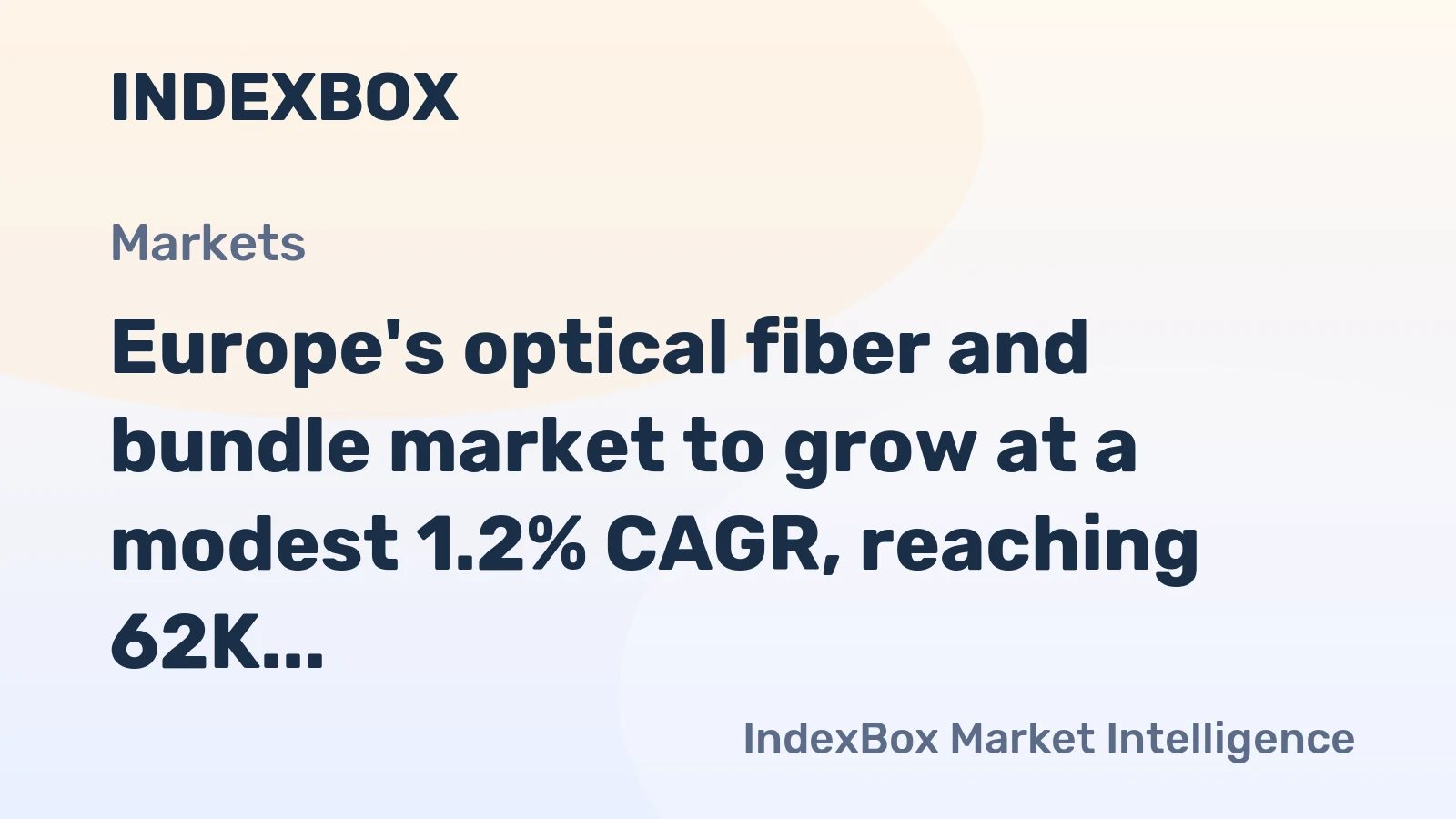 Europe's optical fiber and bundle market to grow at a modest 1.2% CAGR, reaching 62K tons by 2035, driven by rising demand.