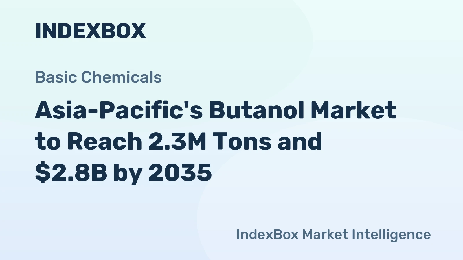 Asia-Pacific's Butanol Market to Reach 2.3M Tons and $2.8B by 2035