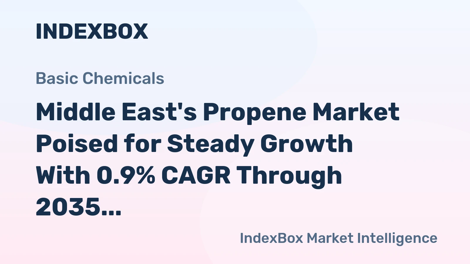 Middle East's Propene Market Poised for Steady Growth With 0.9% CAGR Through 2035