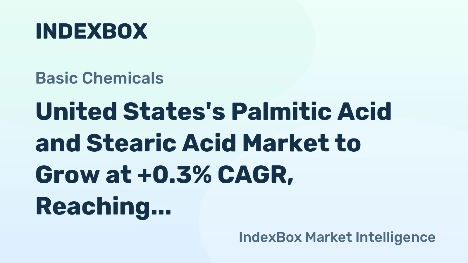 United States's Palmitic Acid and Stearic Acid Market to Grow at +0.3% CAGR, Reaching $1.1B by 2035