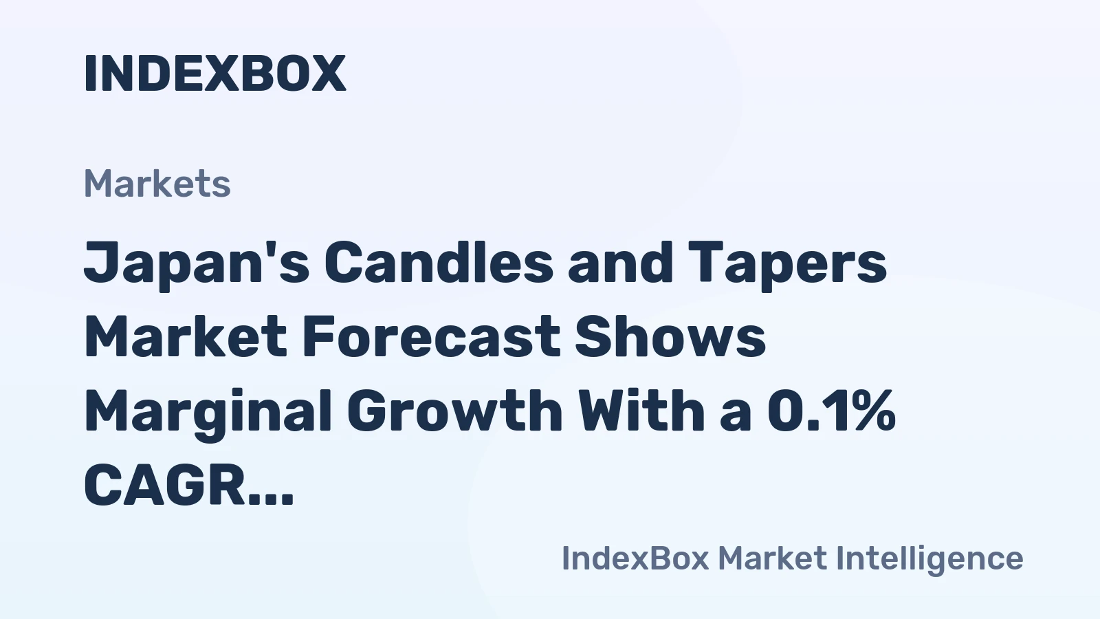 Japan's Candles and Tapers Market Forecast Shows Marginal Growth With a 0.1% CAGR Through 2035