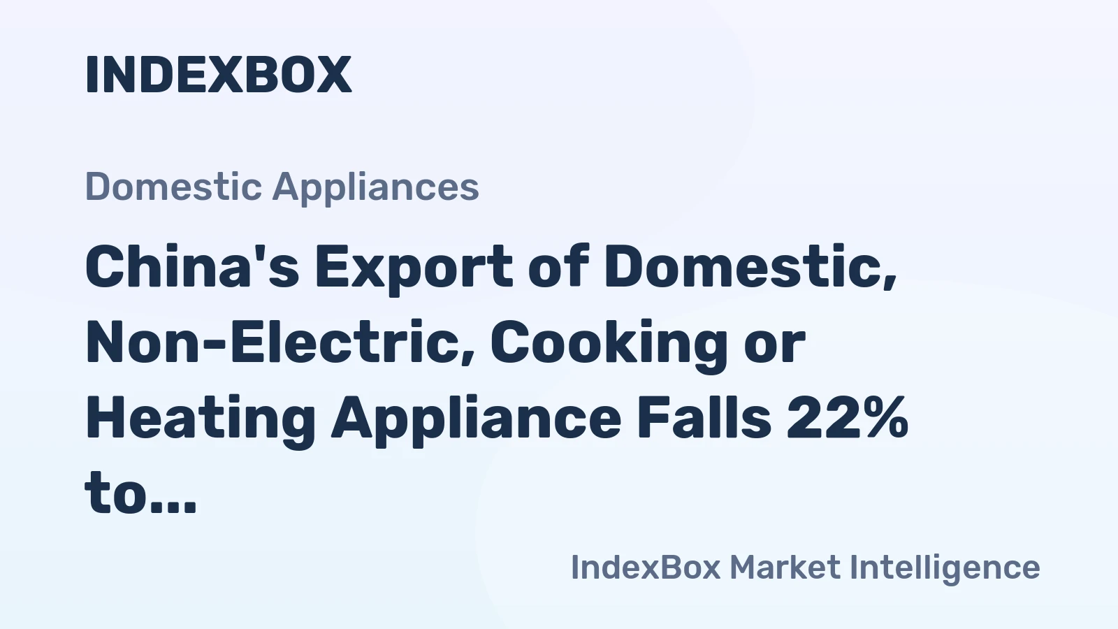 China's Export of Domestic, Non-Electric, Cooking or Heating Appliance Falls 22% to $3B in 2023
