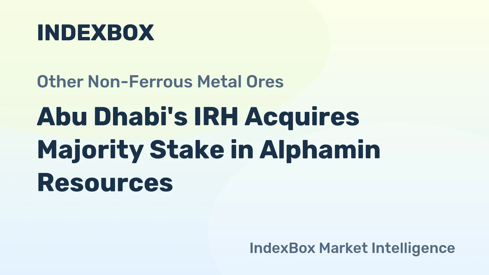 Abu Dhabi's IRH Acquires Majority Stake in Alphamin Resources