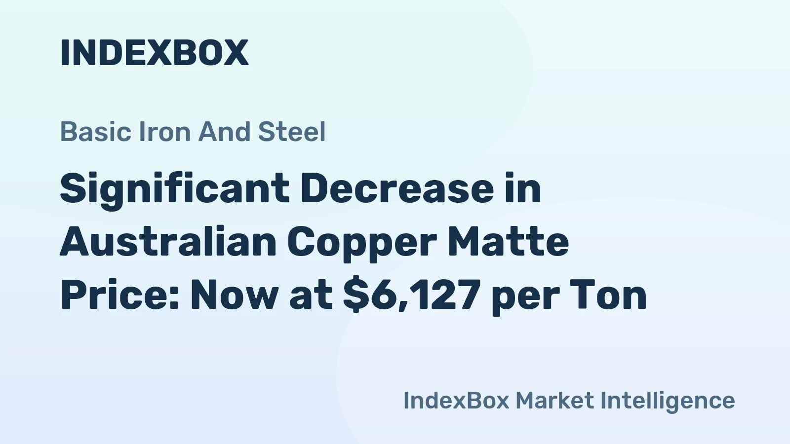 Significant Decrease in Australian Copper Matte Price: Now at $6,127 per Ton