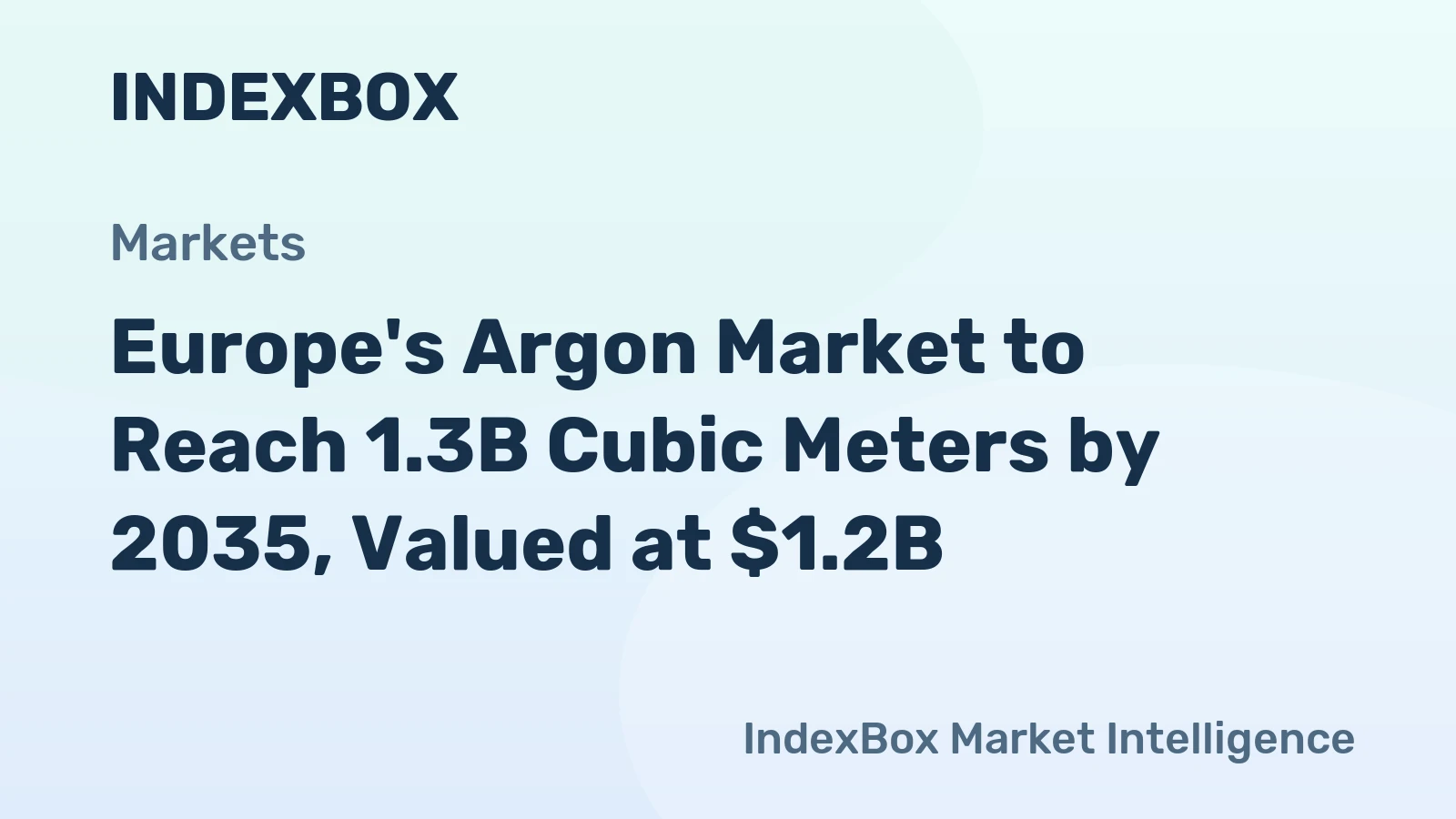 Europe's Argon Market to Reach 1.3B Cubic Meters by 2035, Valued at $1.2B