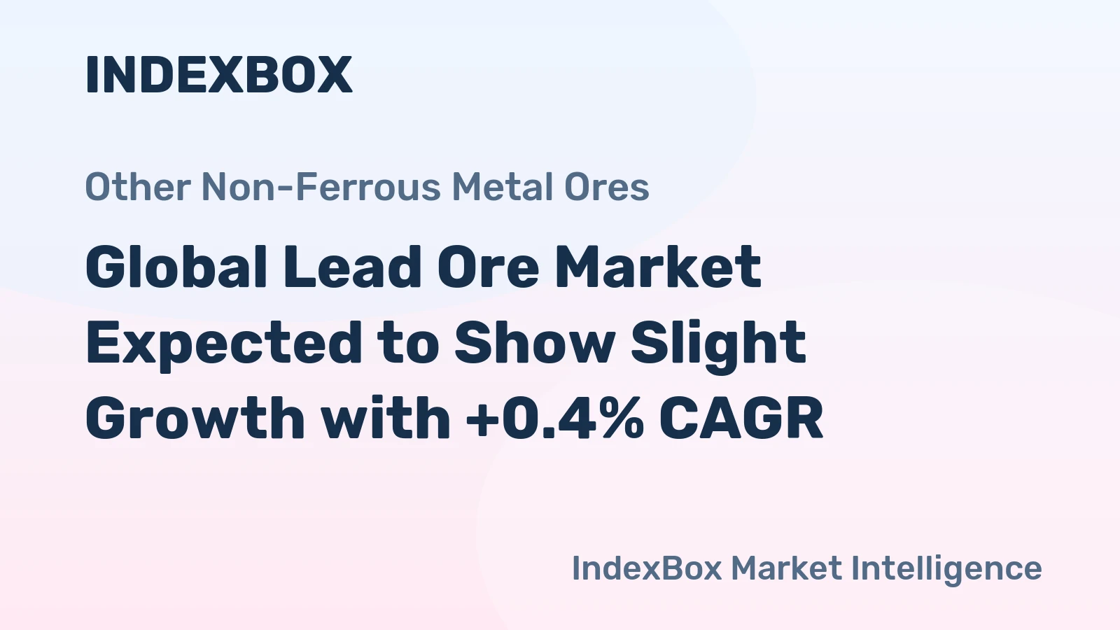 Global Lead Ore Market Expected to Show Slight Growth with +0.4% CAGR