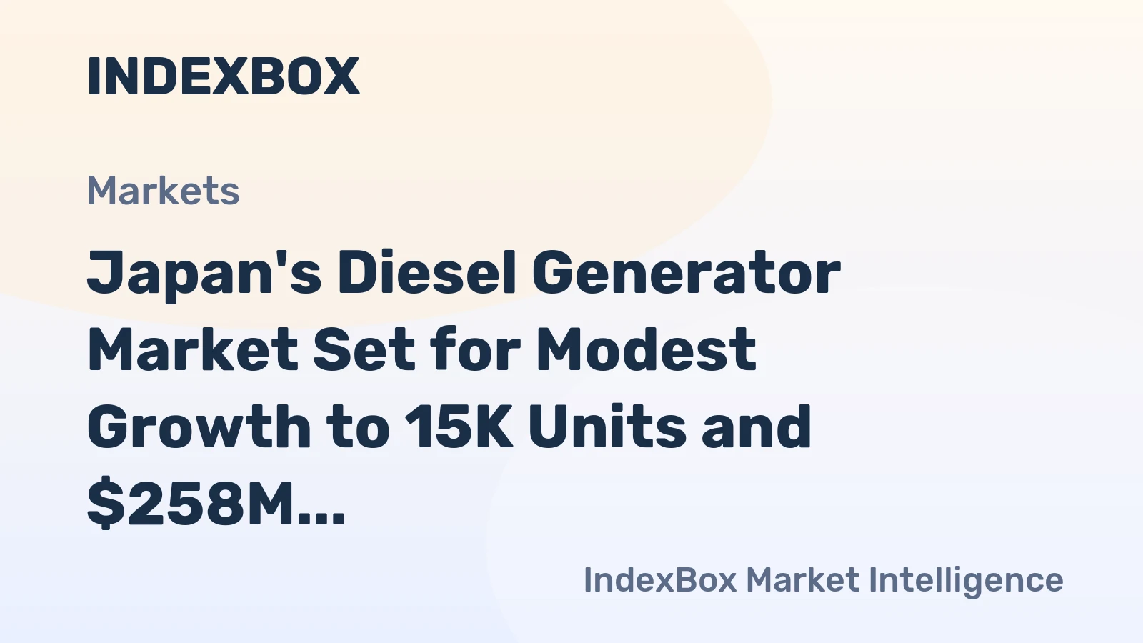 Japan's Diesel Generator Market Set for Modest Growth to 15K Units and $258M Value