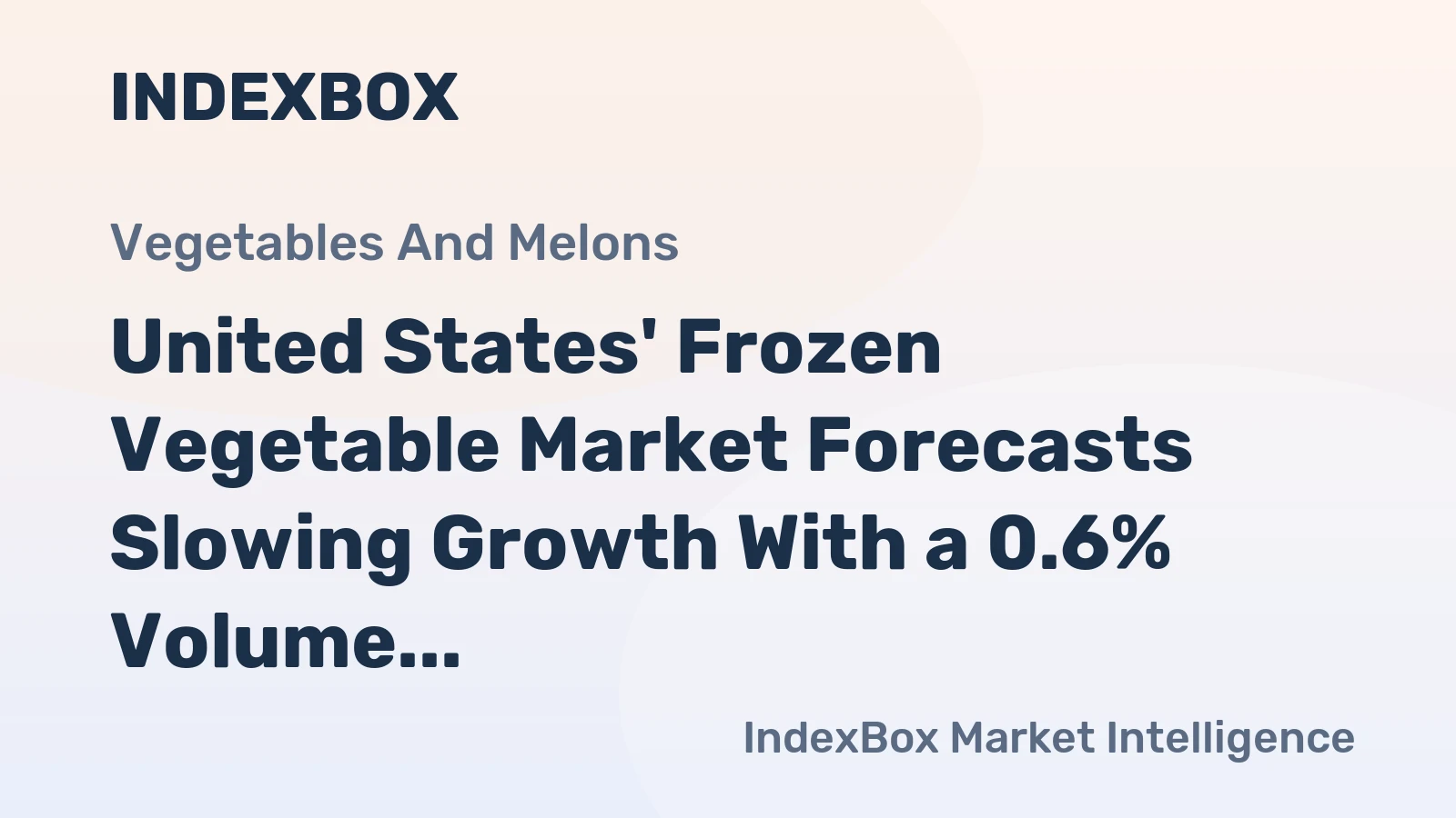 United States' Frozen Vegetable Market Forecasts Slowing Growth With a 0.6% Volume CAGR Through 2035