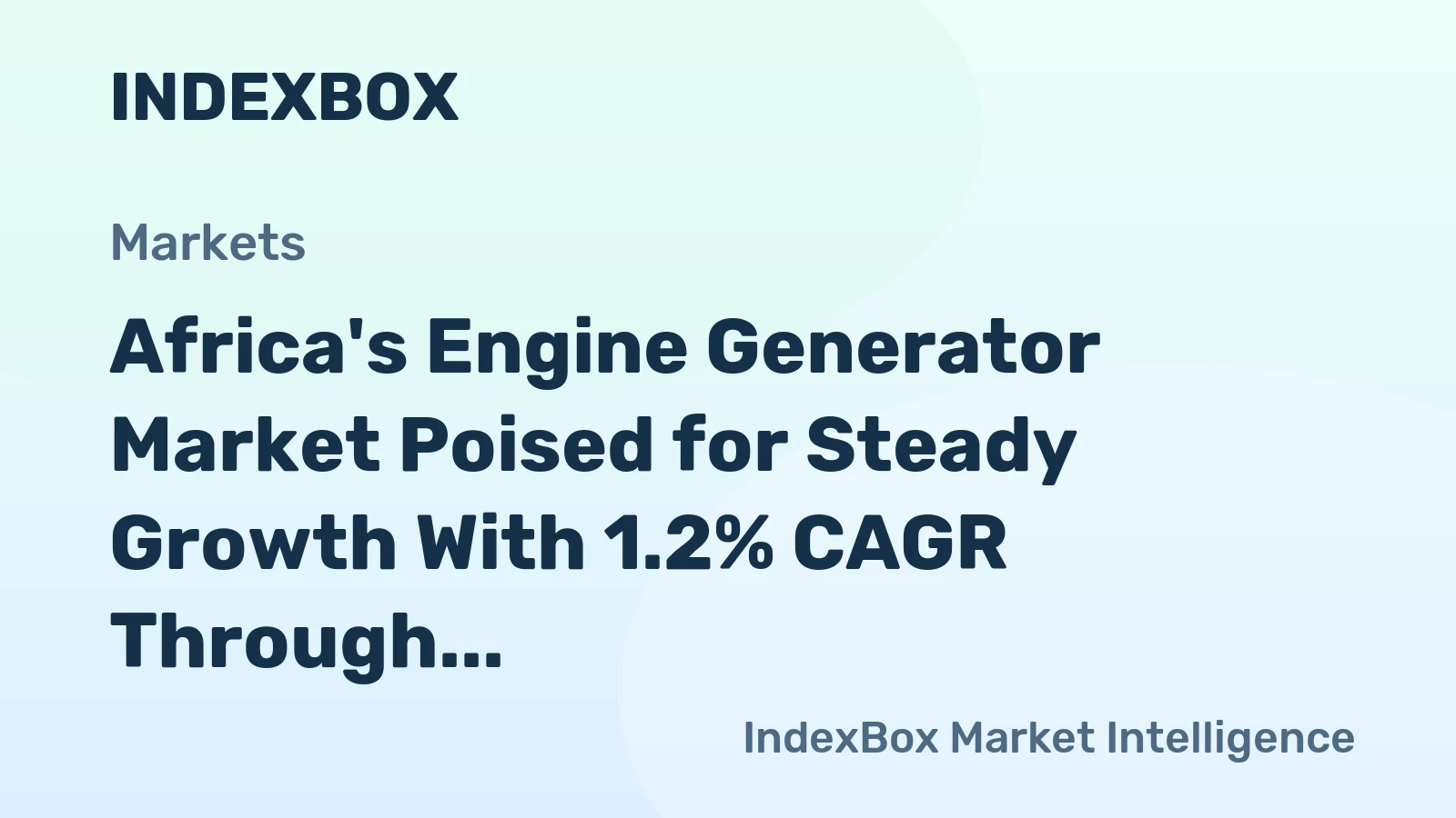 Africa's Engine Generator Market Poised for Steady Growth With 1.2% CAGR Through 2035