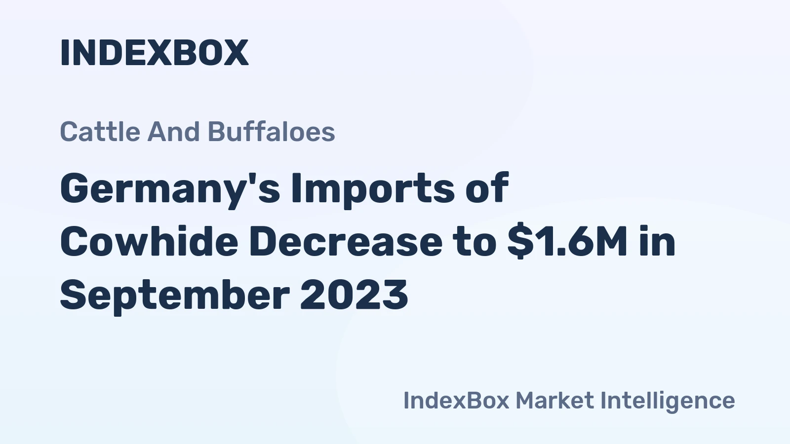 Germany's Imports of Cowhide Decrease to $1.6M in September 2023