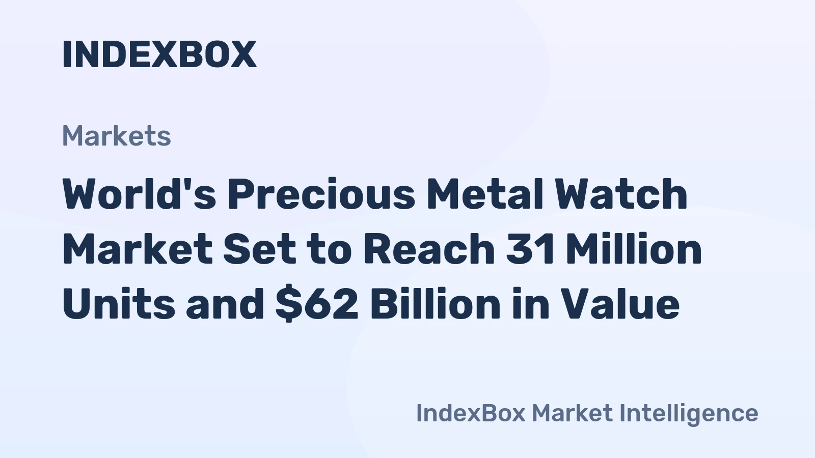 World's Precious Metal Watch Market Set to Reach 31 Million Units and $62 Billion in Value