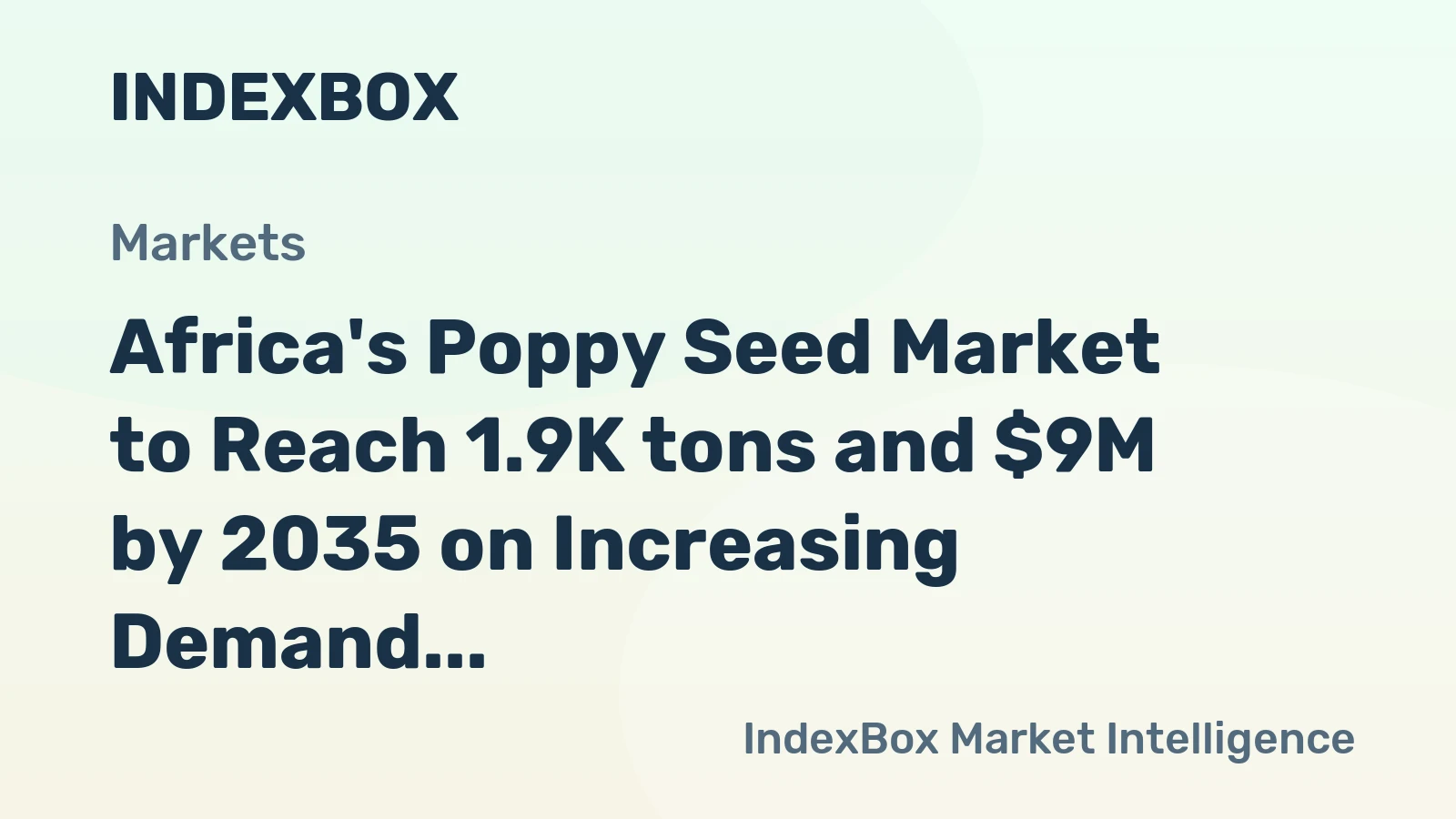 Africa's Poppy Seed Market to Reach 1.9K tons and $9M by 2035 on Increasing Demand