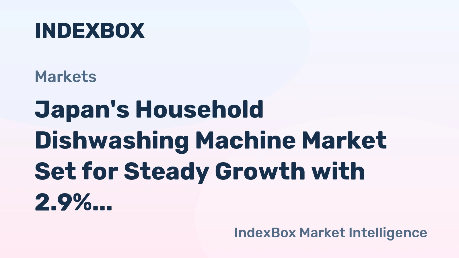 Japan's Household Dishwashing Machine Market Set for Steady Growth with 2.9% CAGR Through 2035