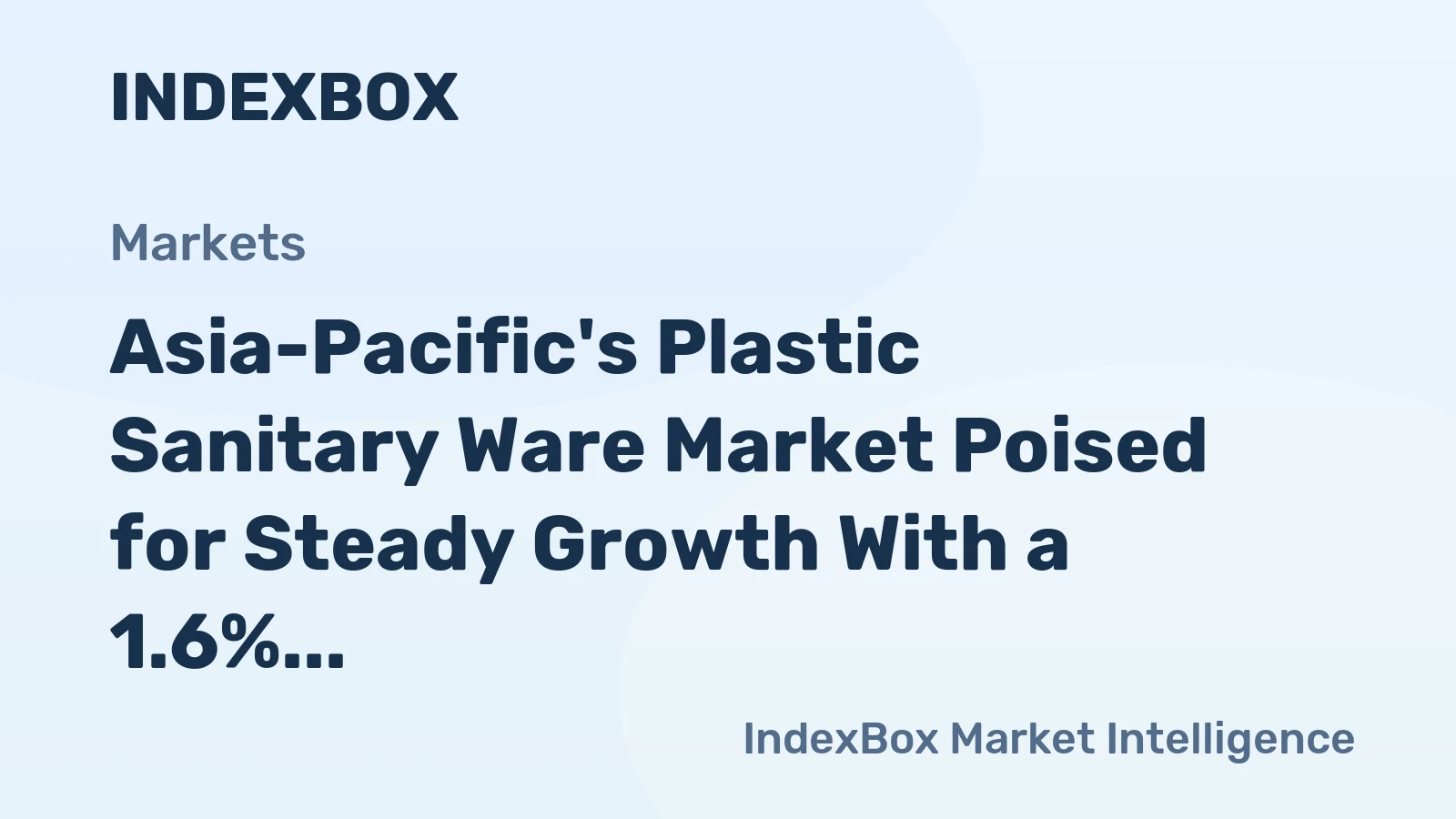 Asia-Pacific's Plastic Sanitary Ware Market Poised for Steady Growth With a 1.6% CAGR in Value Through 2035