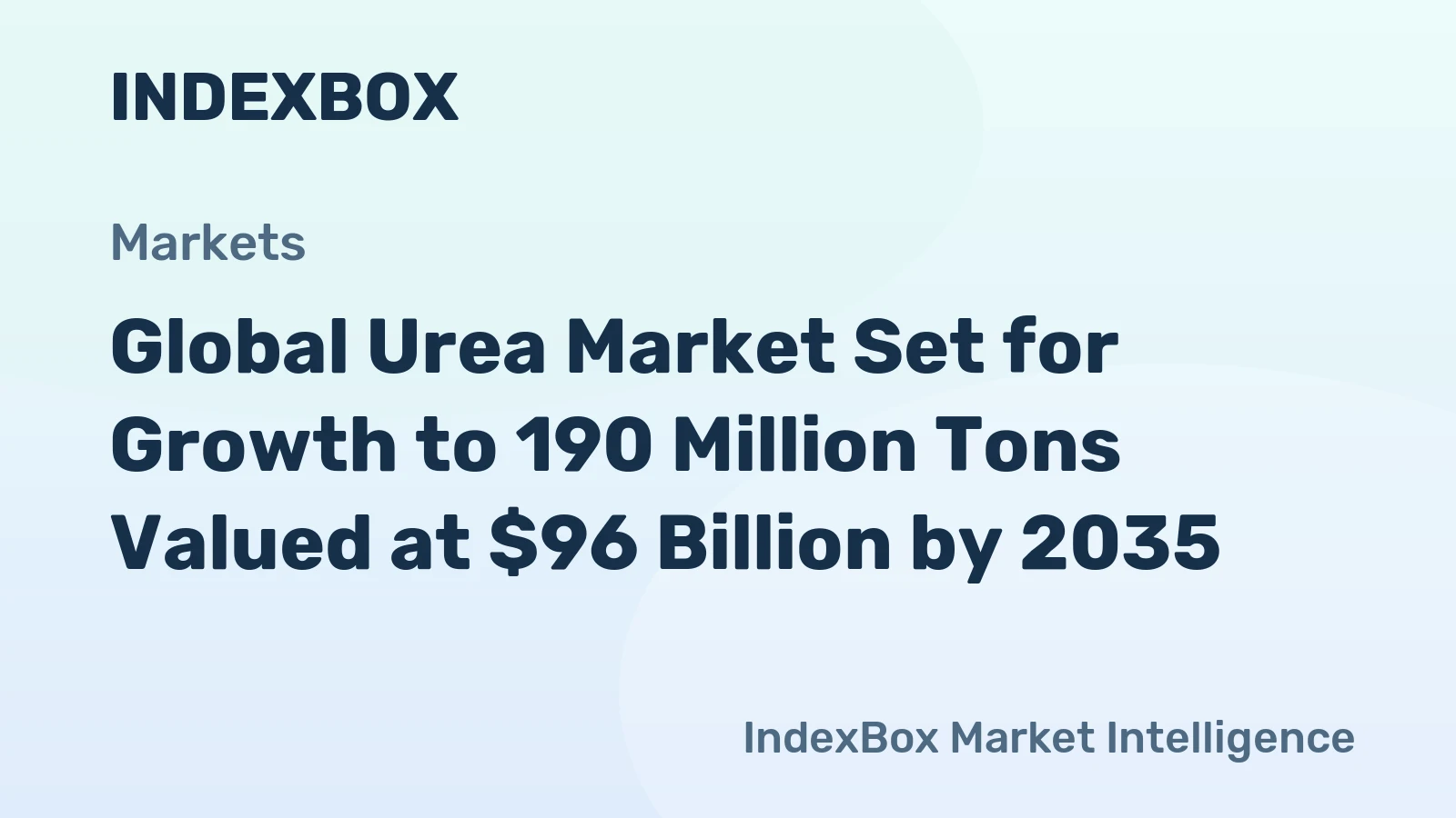 Global Urea Market Set for Growth to 190 Million Tons Valued at $96 Billion by 2035