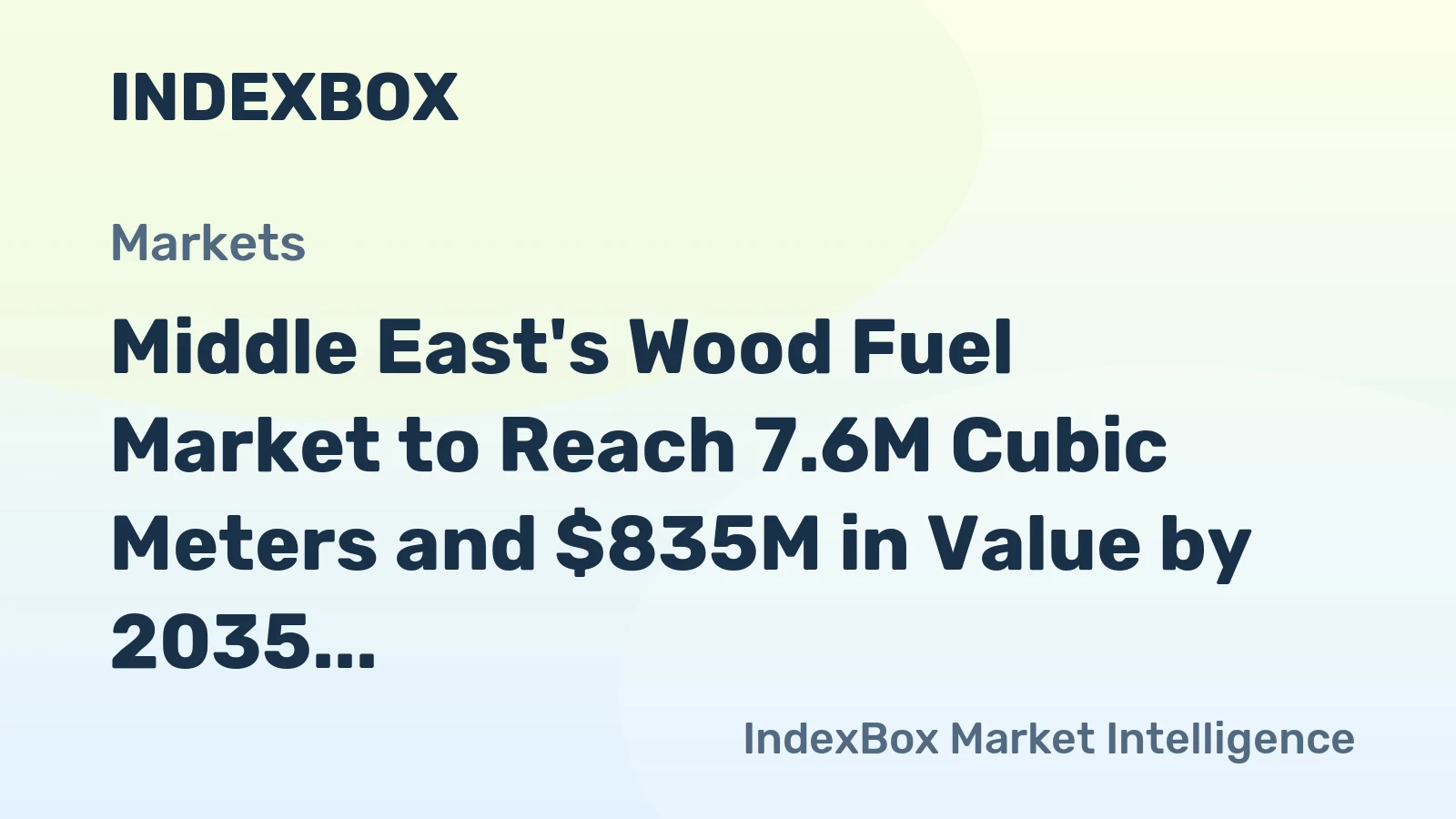 Middle East's Wood Fuel Market to Reach 7.6M Cubic Meters and $835M in Value by 2035