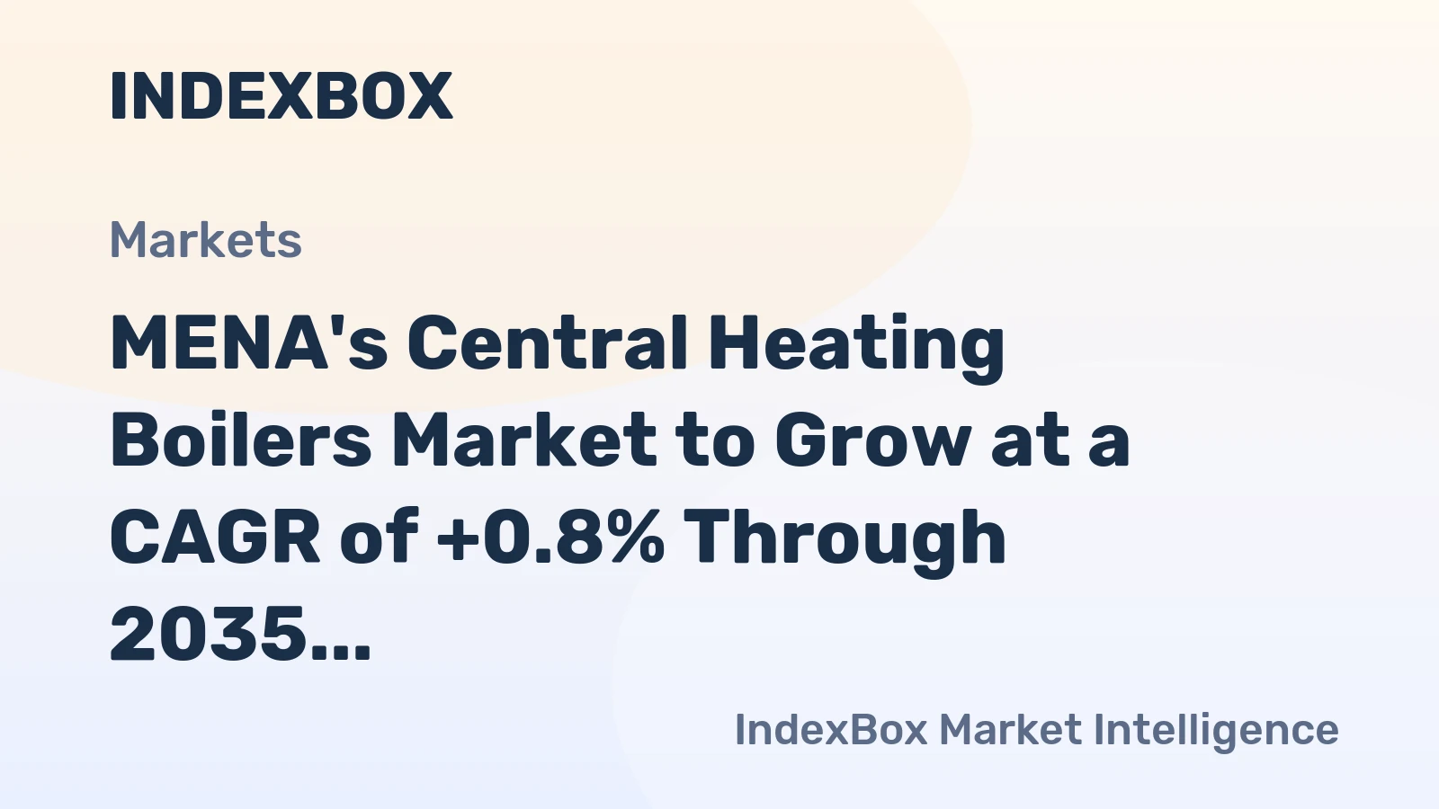 MENA's Central Heating Boilers Market to Grow at a CAGR of +0.8% Through 2035, Reaching 5.3M Units