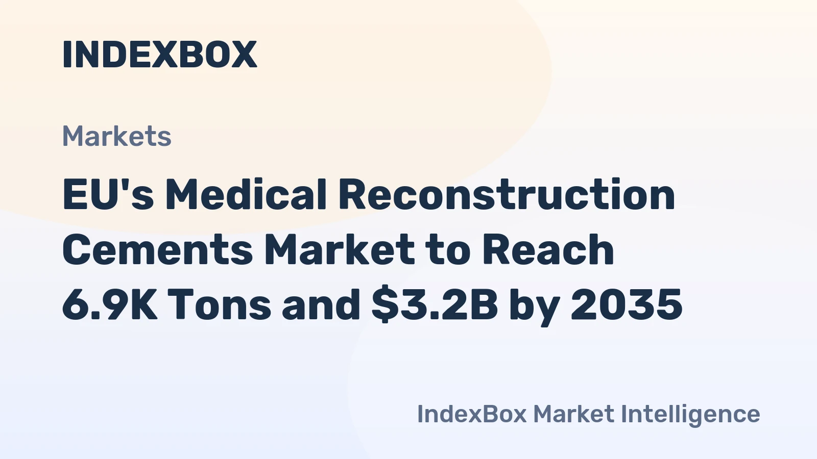 EU's Medical Reconstruction Cements Market to Reach 6.9K Tons and $3.2B by 2035
