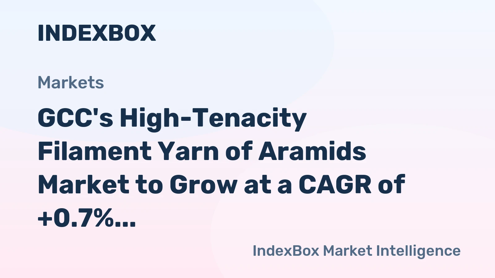 GCC's High-Tenacity Filament Yarn of Aramids Market to Grow at a CAGR of +0.7% from 2024 to 2035
