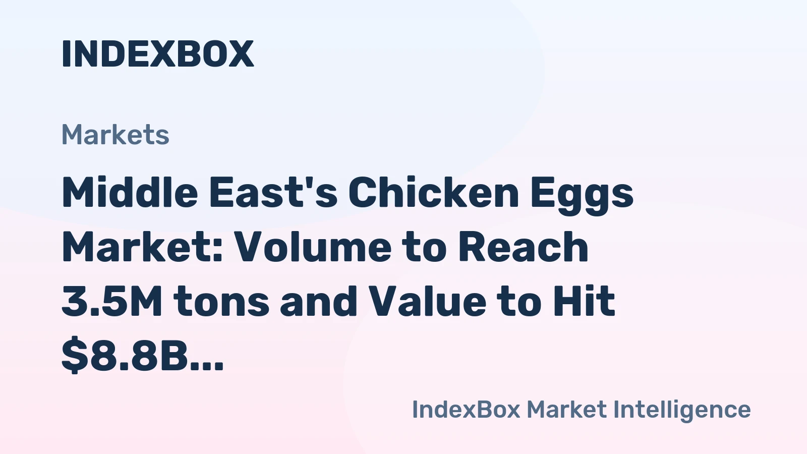 Middle East's Chicken Eggs Market: Volume to Reach 3.5M tons and Value to Hit $8.8B by 2035