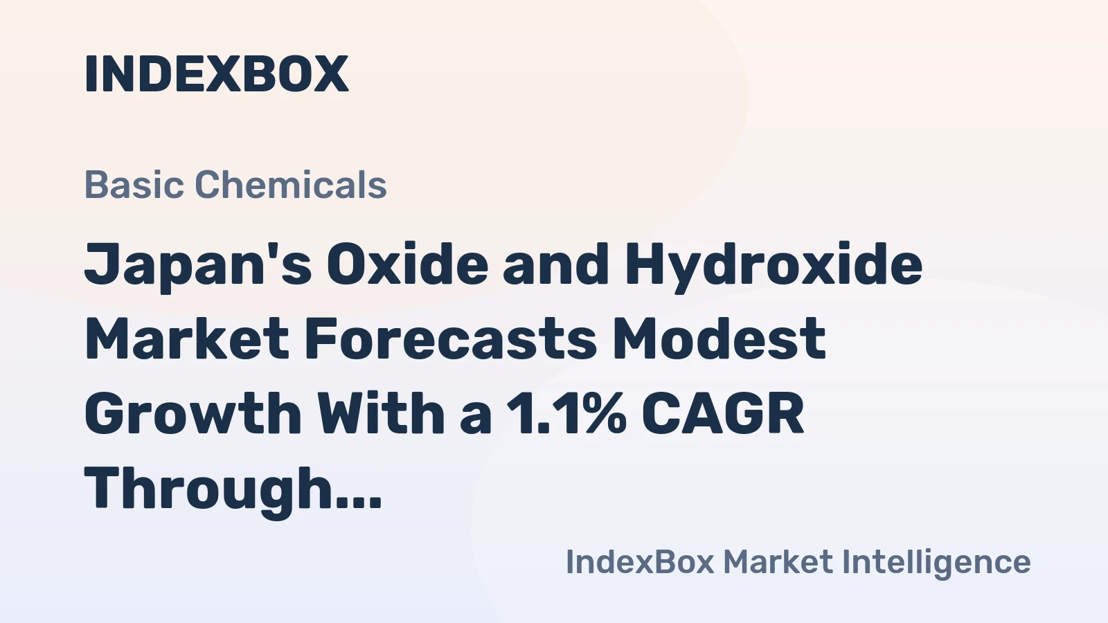 Japan's Oxide and Hydroxide Market Forecasts Modest Growth With a 1.1% CAGR Through 2035