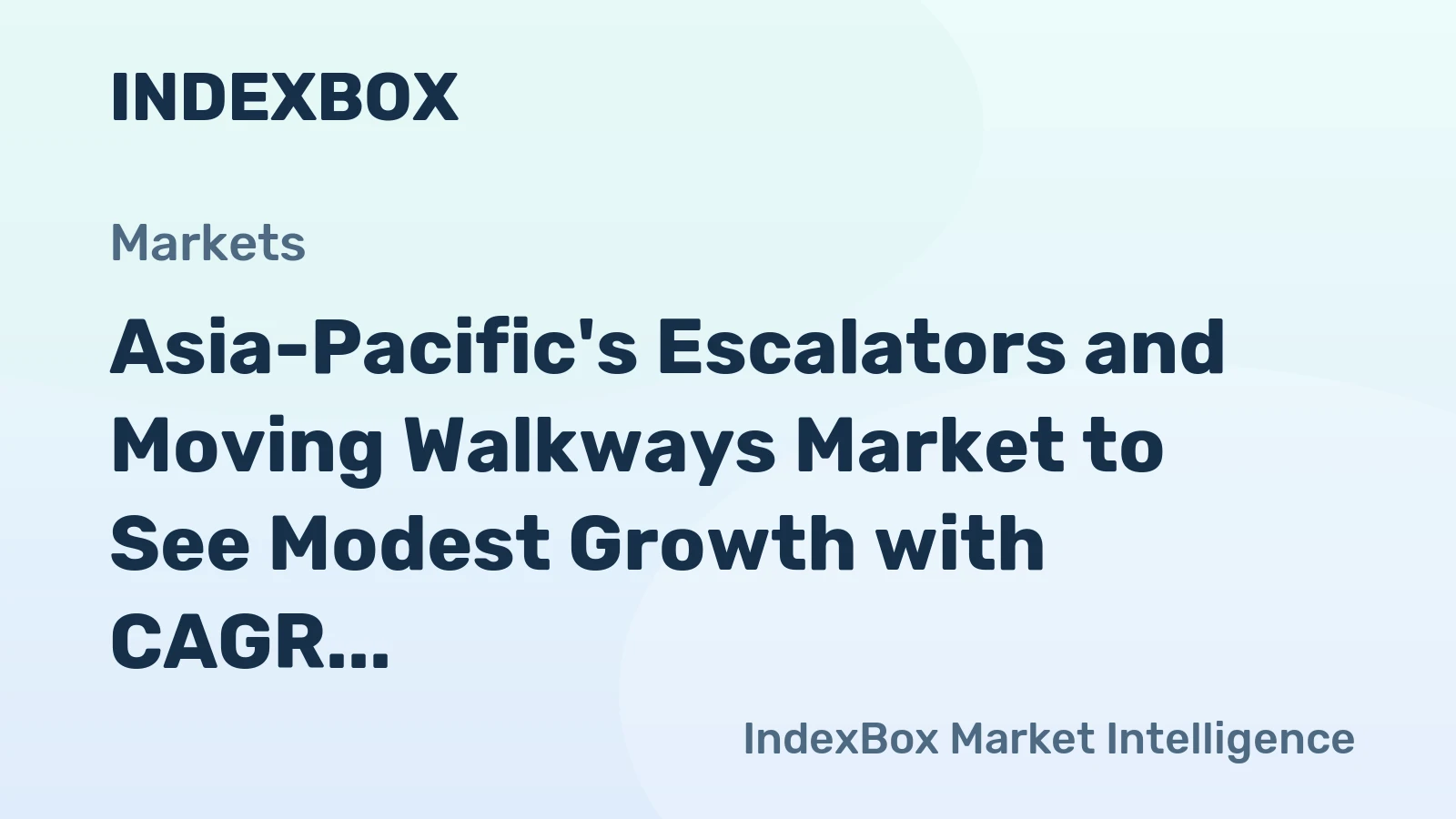 Asia-Pacific's Escalators and Moving Walkways Market to See Modest Growth with CAGR of +0.8% from 2024 to 2035