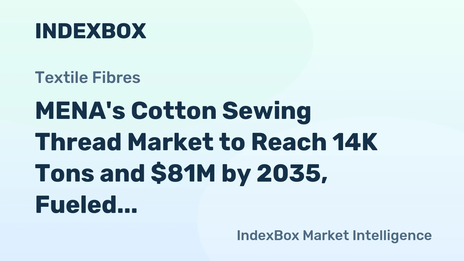 MENA's Cotton Sewing Thread Market to Reach 14K Tons and $81M by 2035, Fueled by Rising Demand
